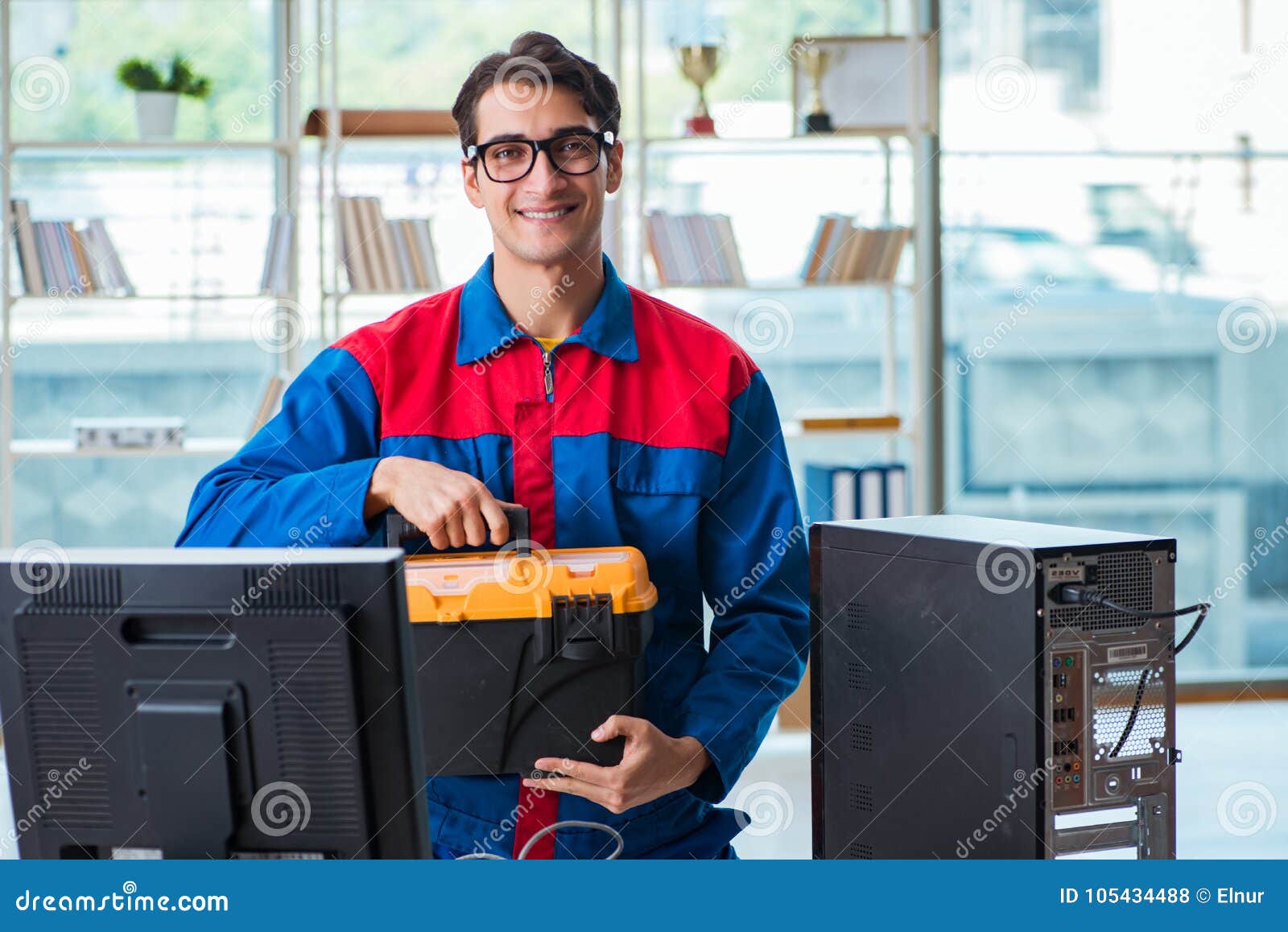 The Computer Repairman Working on Repairing Computer in it Workshop ...