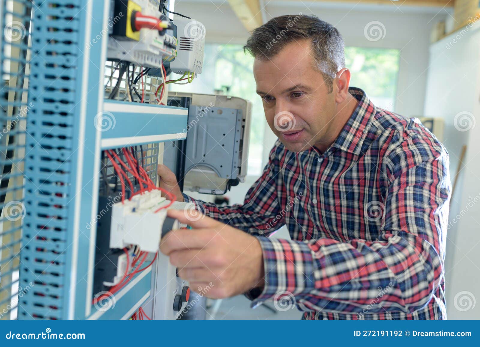 Computer Repairman Working on Repairing Network in it Workshop Stock ...