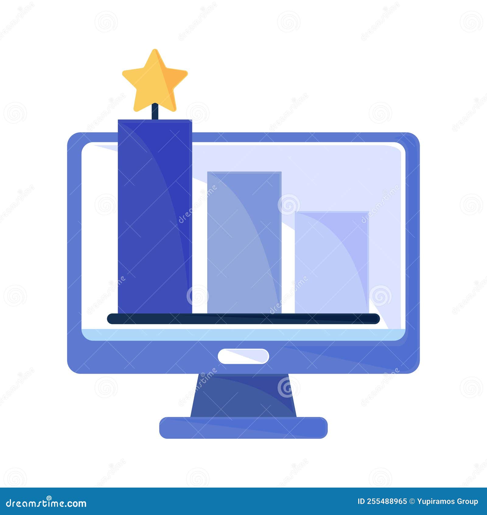 Computer and Report Business Tasks Stock Vector - Illustration of ...