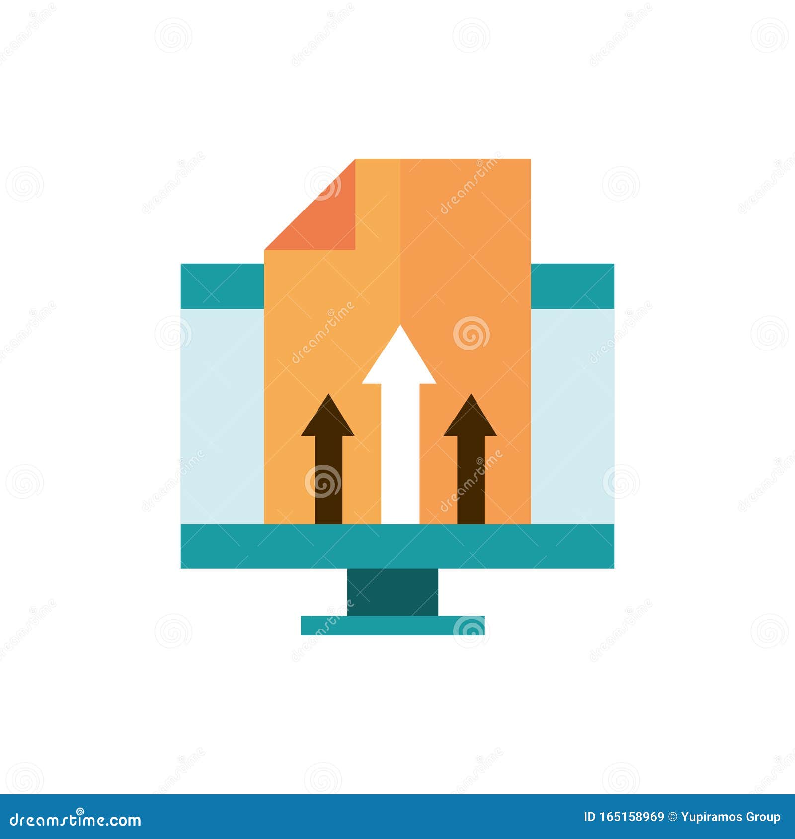 Computer Report Diagram Growth Business Strategy Icon Stock Vector ...