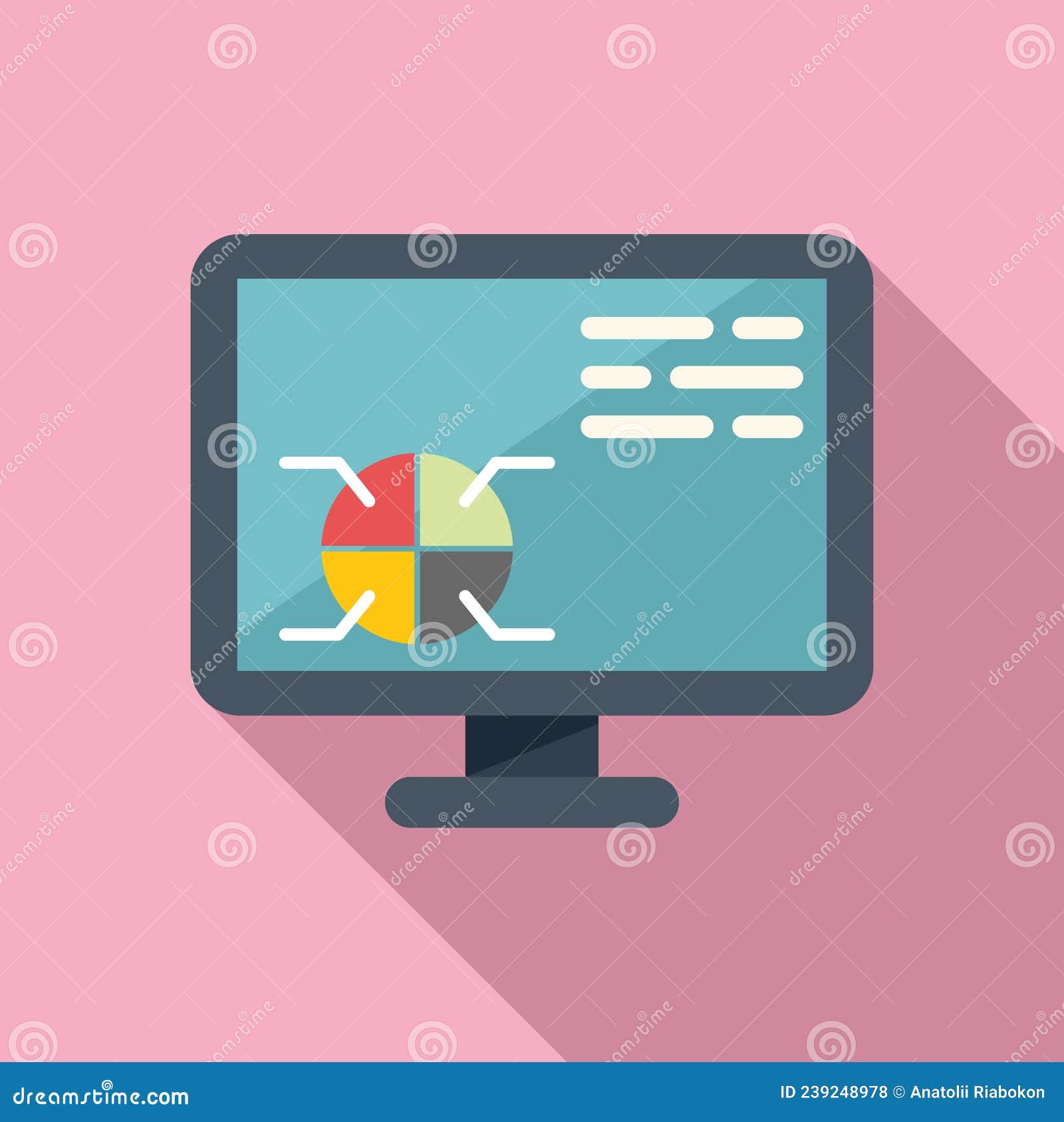 Computer Report Icon Flat Vector. Business Analysis Stock Vector ... Computer Report Icon Flat Vector. Business Analysis Stock Vector ...