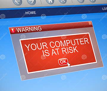 Computer at risk concept. stock illustration. Illustration of ...