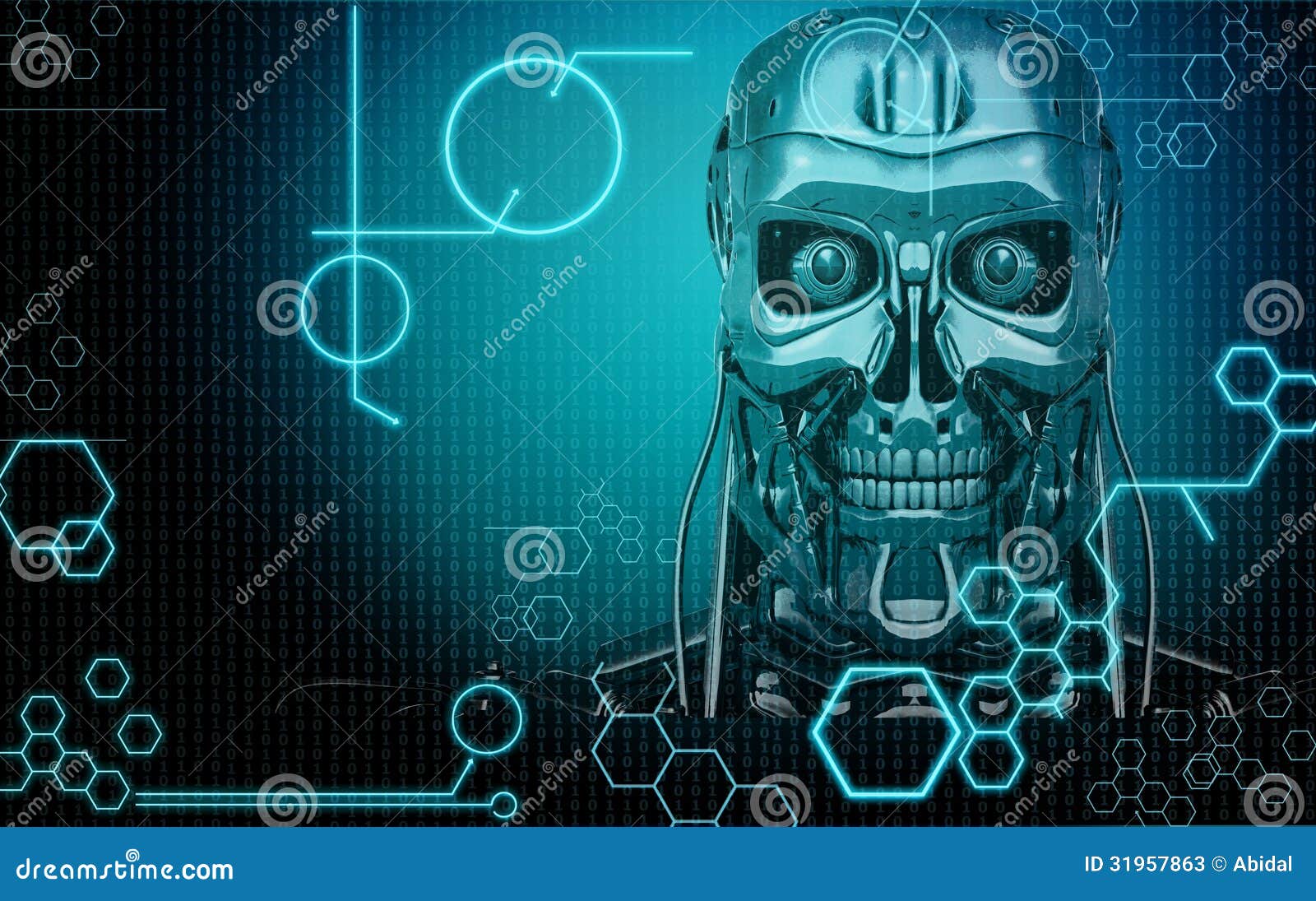 Computer robot background stock illustration. Illustration of matrix ...