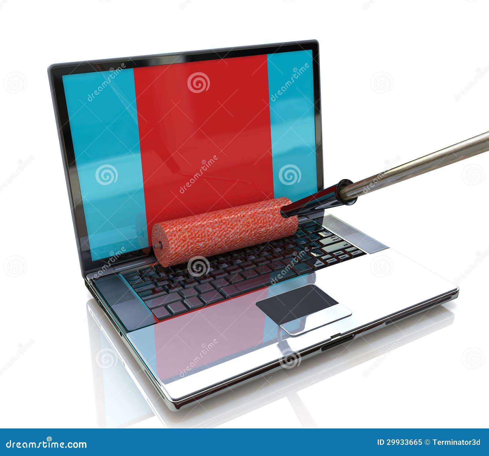 Computer and roller stock illustration. Illustration of objects - 29933665