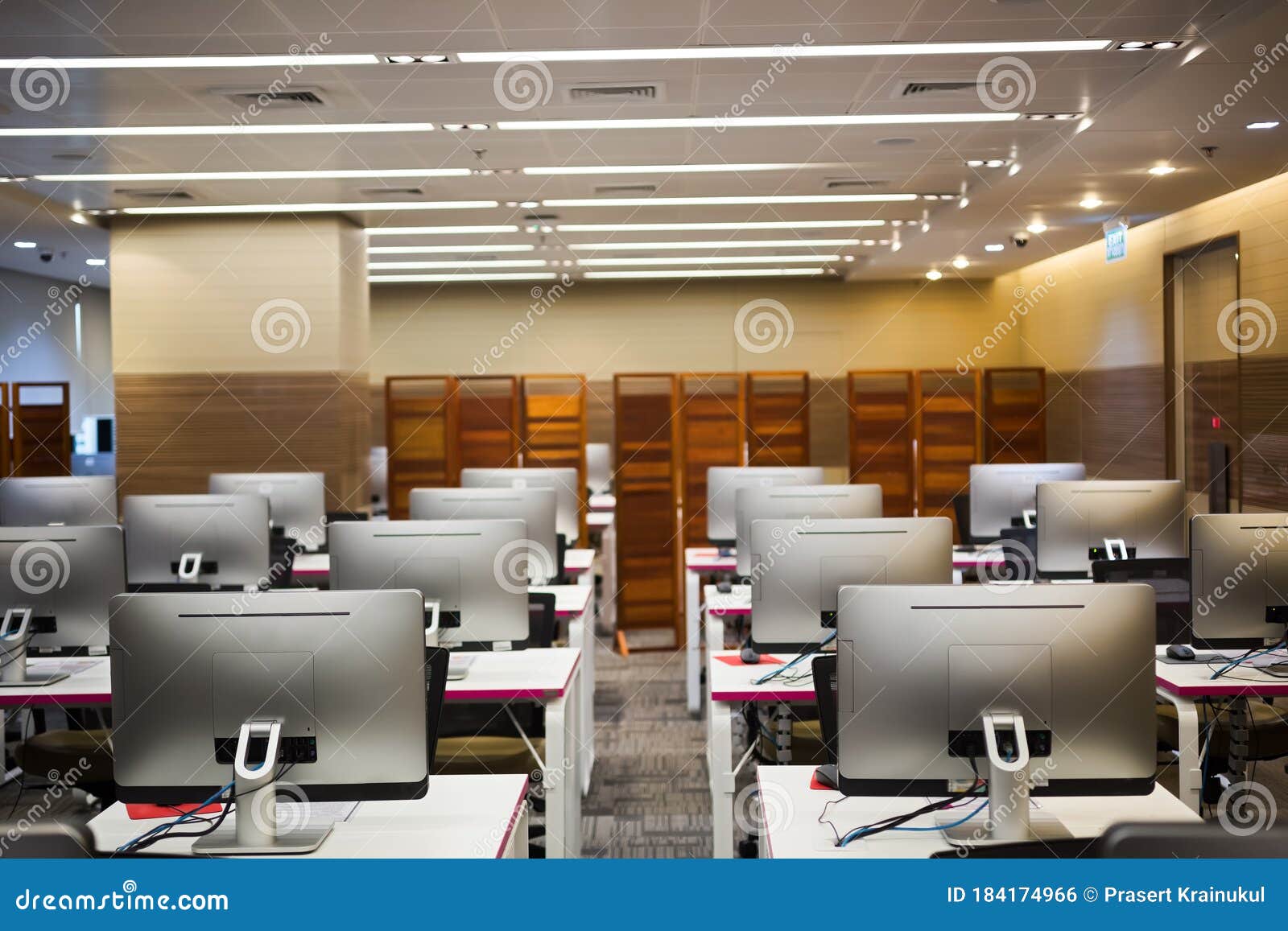 Computer RoomGroup of Computer Neatly Placed in Lab. Stock Photo ...
