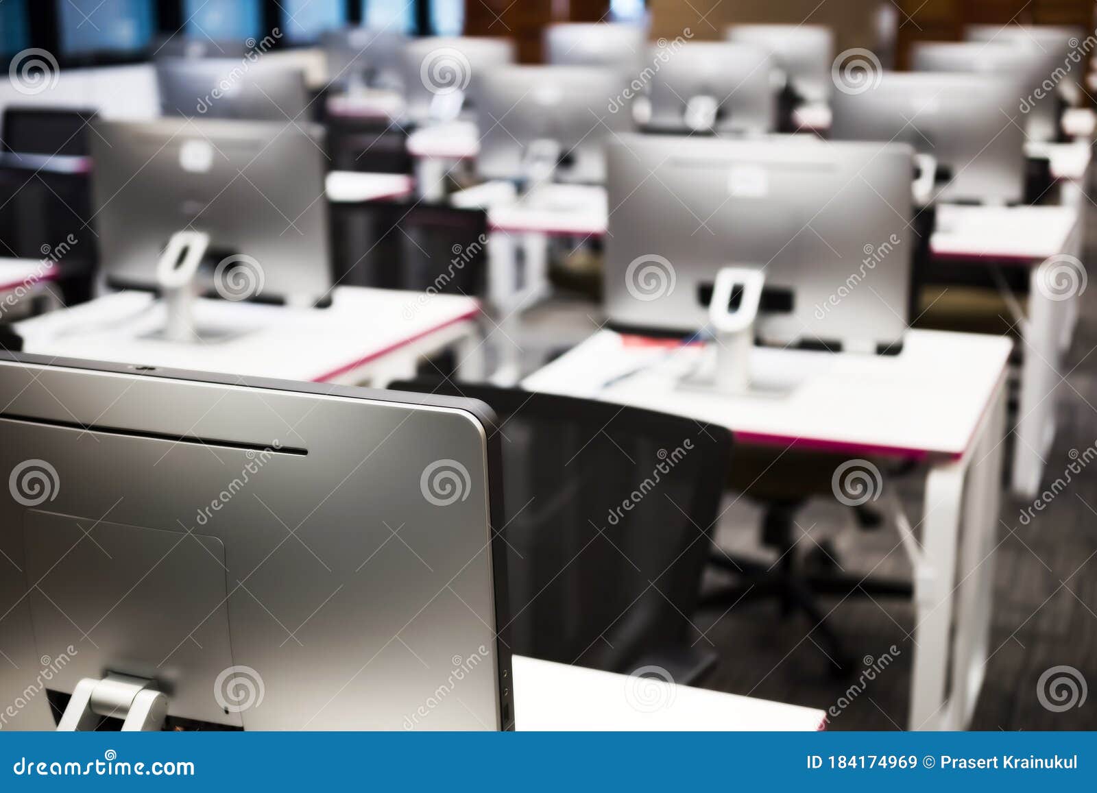 Group of Computer Neatly Placed in a Computer Stock Image - Image of ...