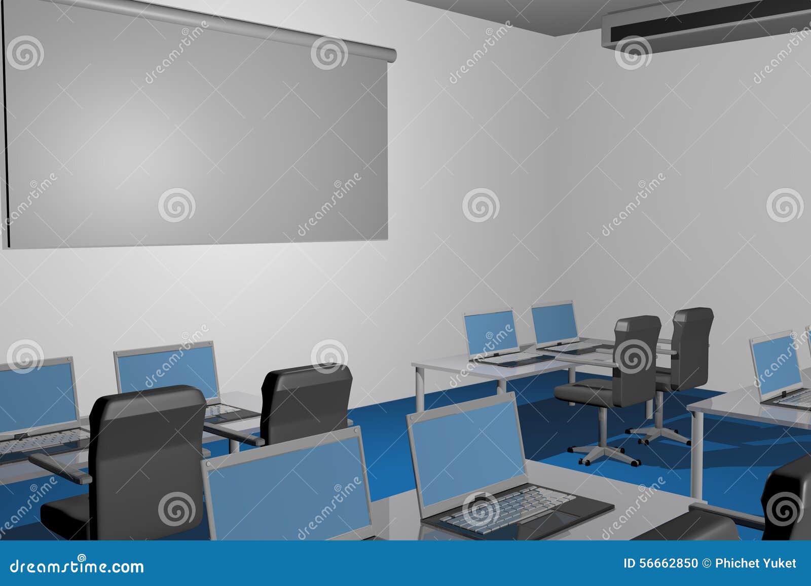 Computer room stock illustration. Illustration of seminar - 56662850
