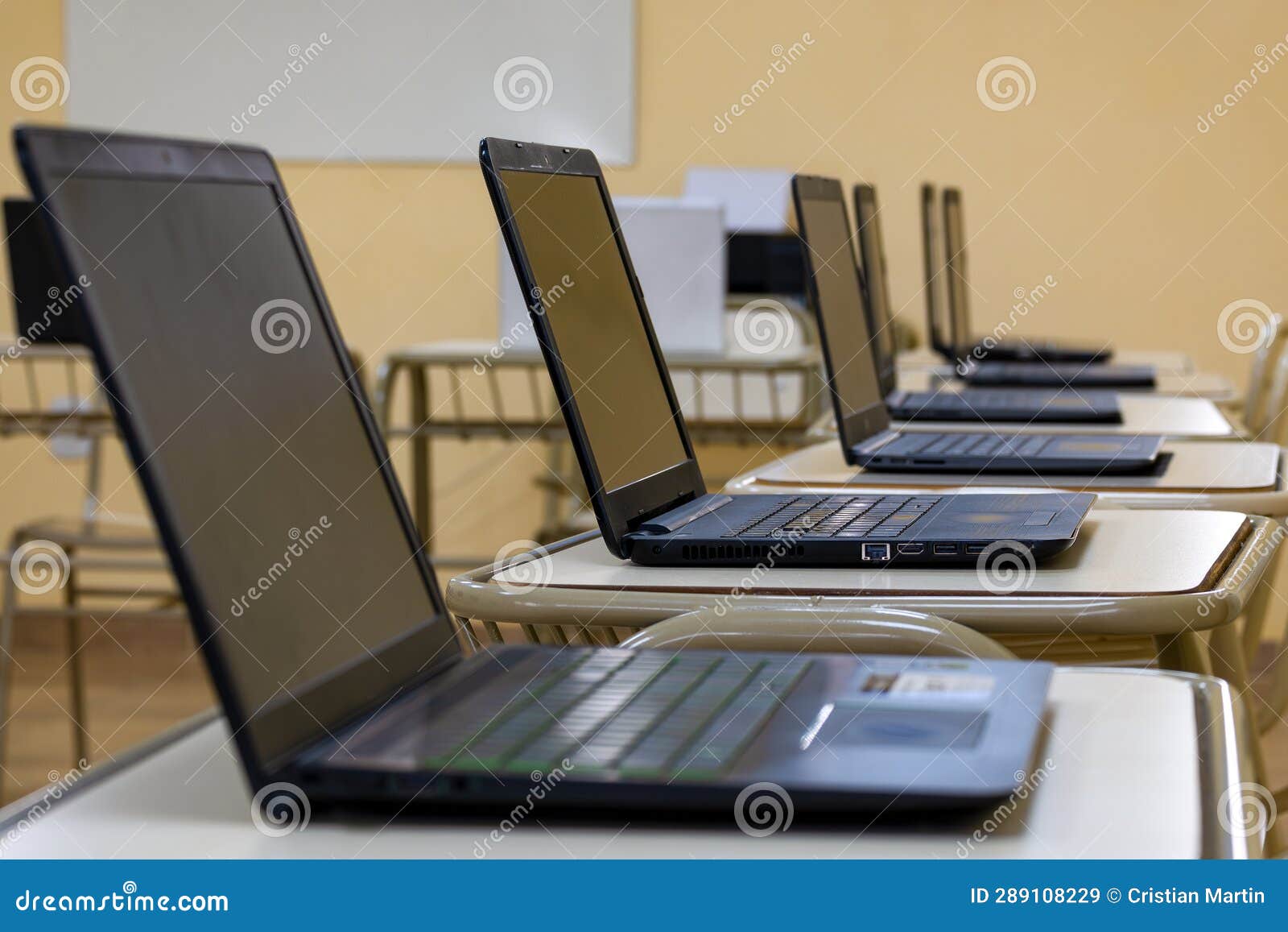 Computer Room, with Laptop for the Study of Boys Stock Image - Image of ...