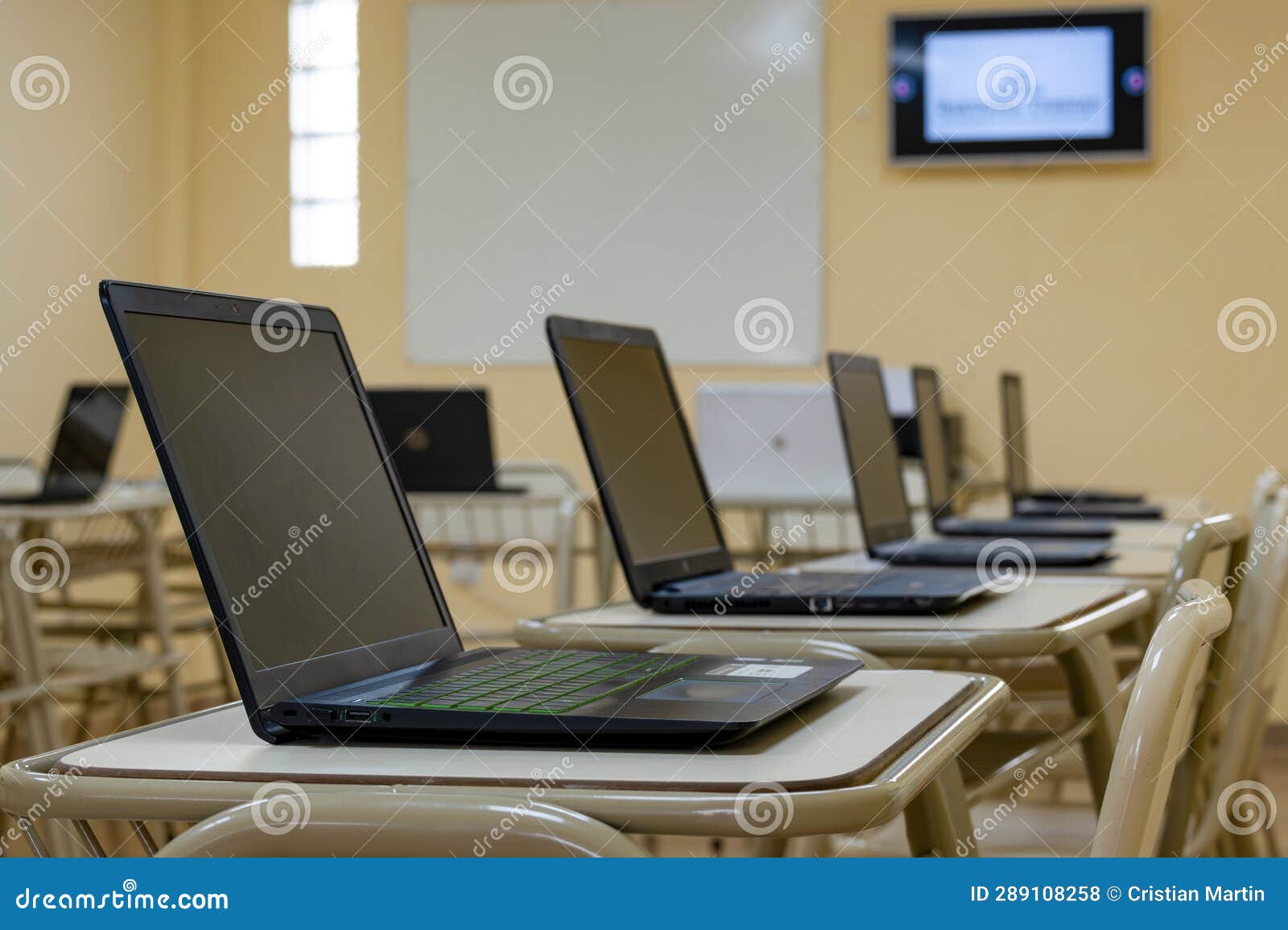 Computer Room, with Laptop for the Study of Boys Stock Photo - Image of ...