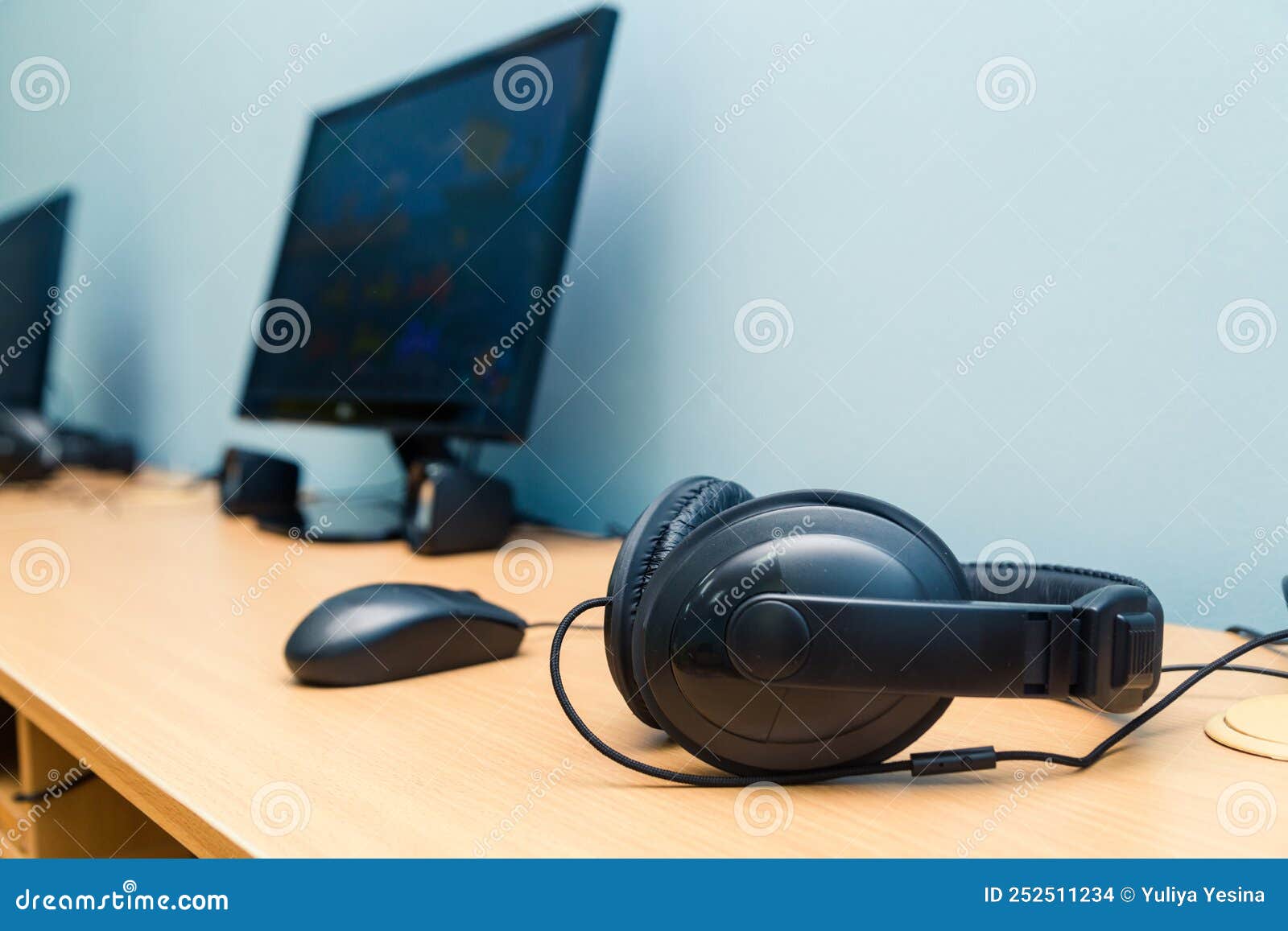 Computer Room for Small Children in Kindergarten Stock Photo - Image of ...