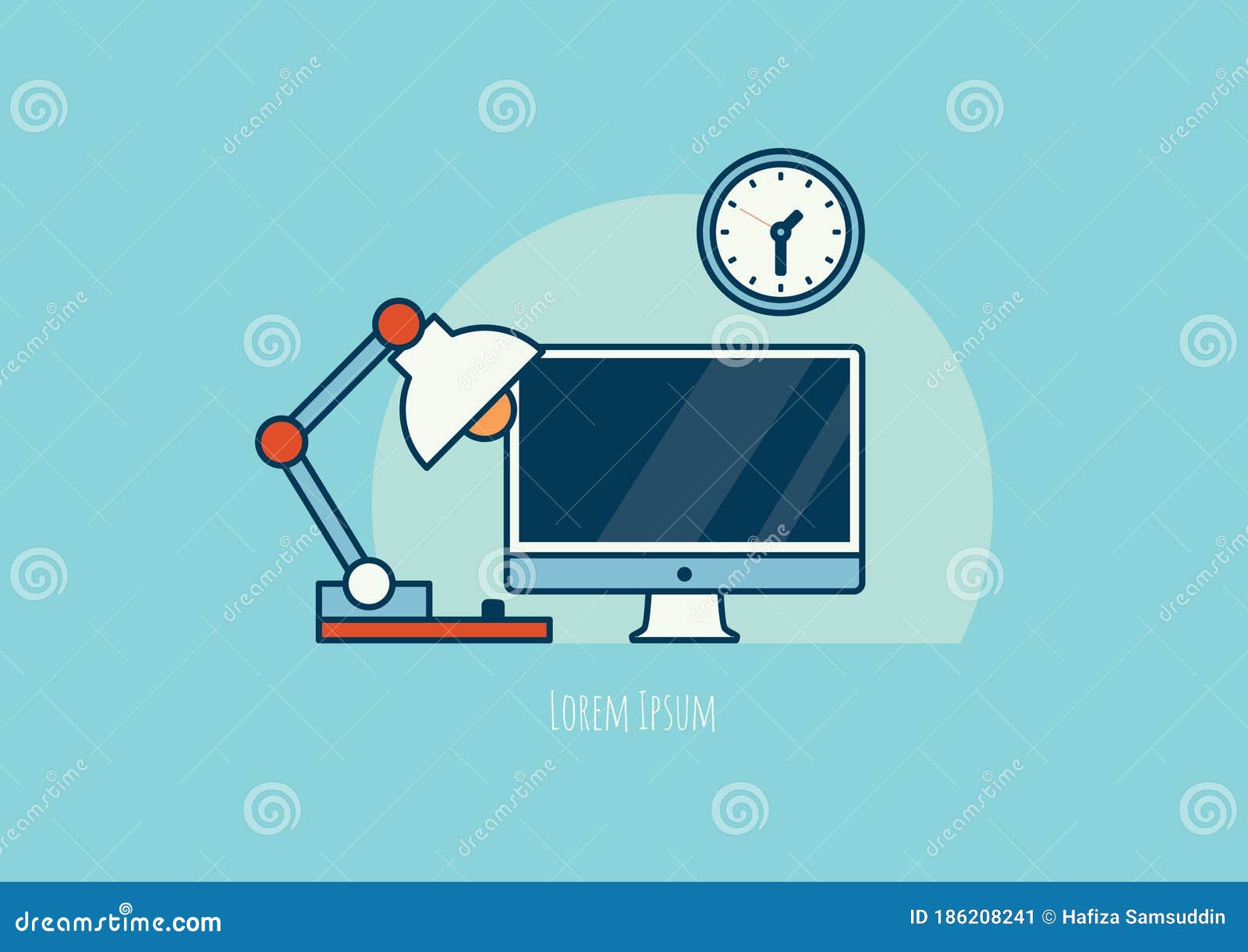 Computer Room. Vector Illustration Decorative Design Stock Vector ...