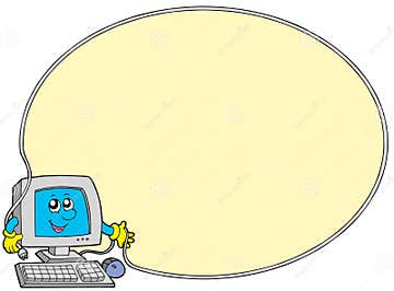 Computer round frame stock vector. Illustration of equipment - 10747659