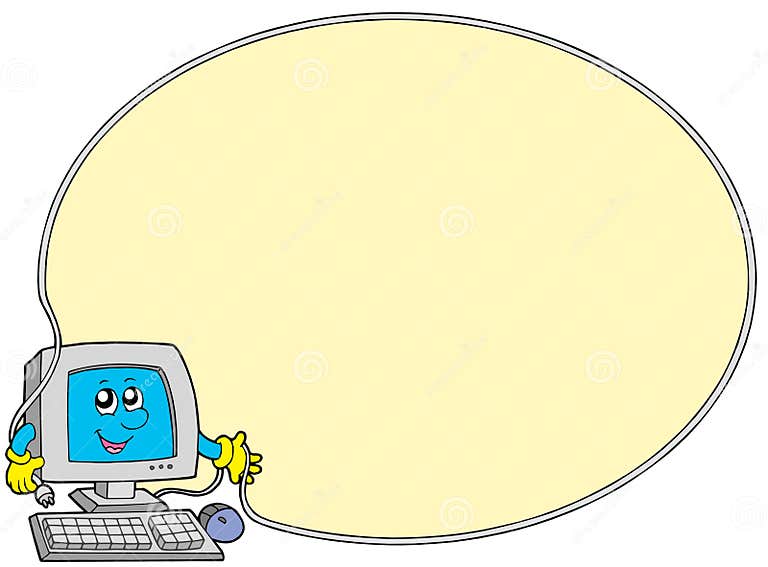 Computer round frame stock vector. Illustration of equipment - 10747659