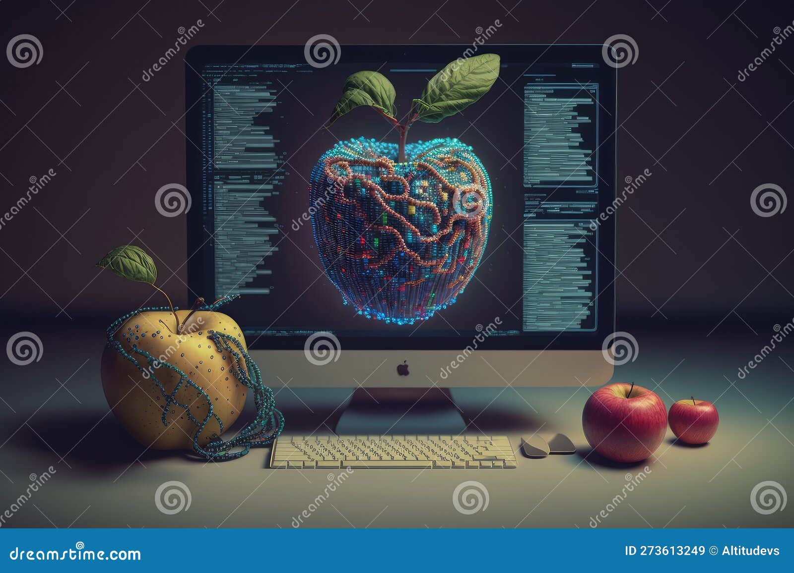 Genetic Programming System With View Of Dna Strand And Coding Visible