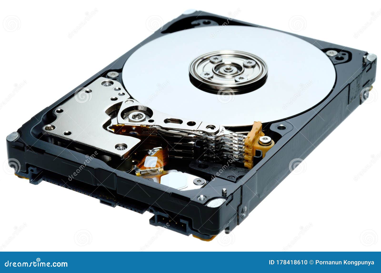 A Computer`s Hard Disk Hdd Data Storage Drive Without Shield Isolated ...