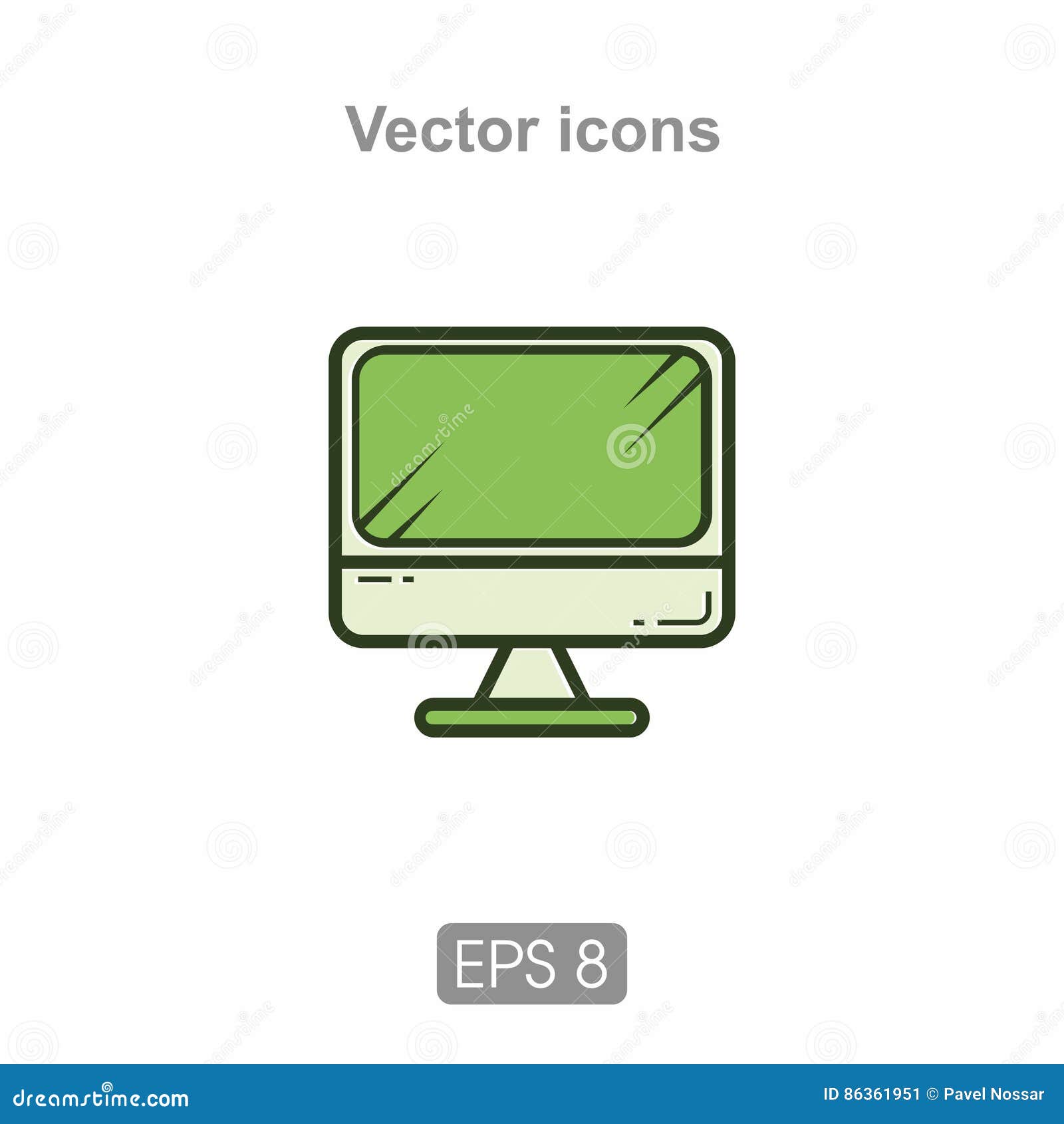 The Computer S Icon in Green Stock Illustration - Illustration of paper ...