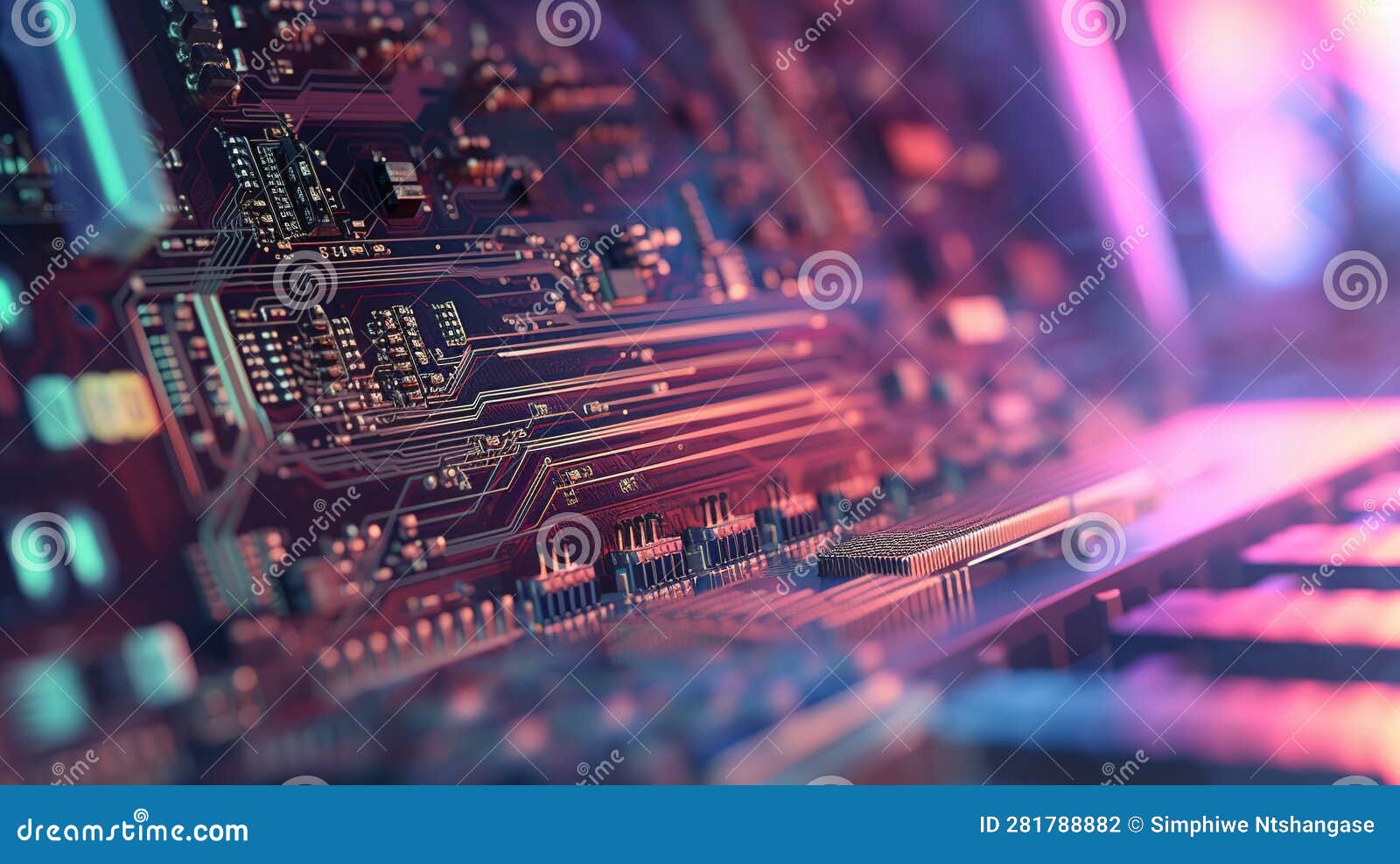 A computer s motherboard stock illustration. Illustration of connection ...