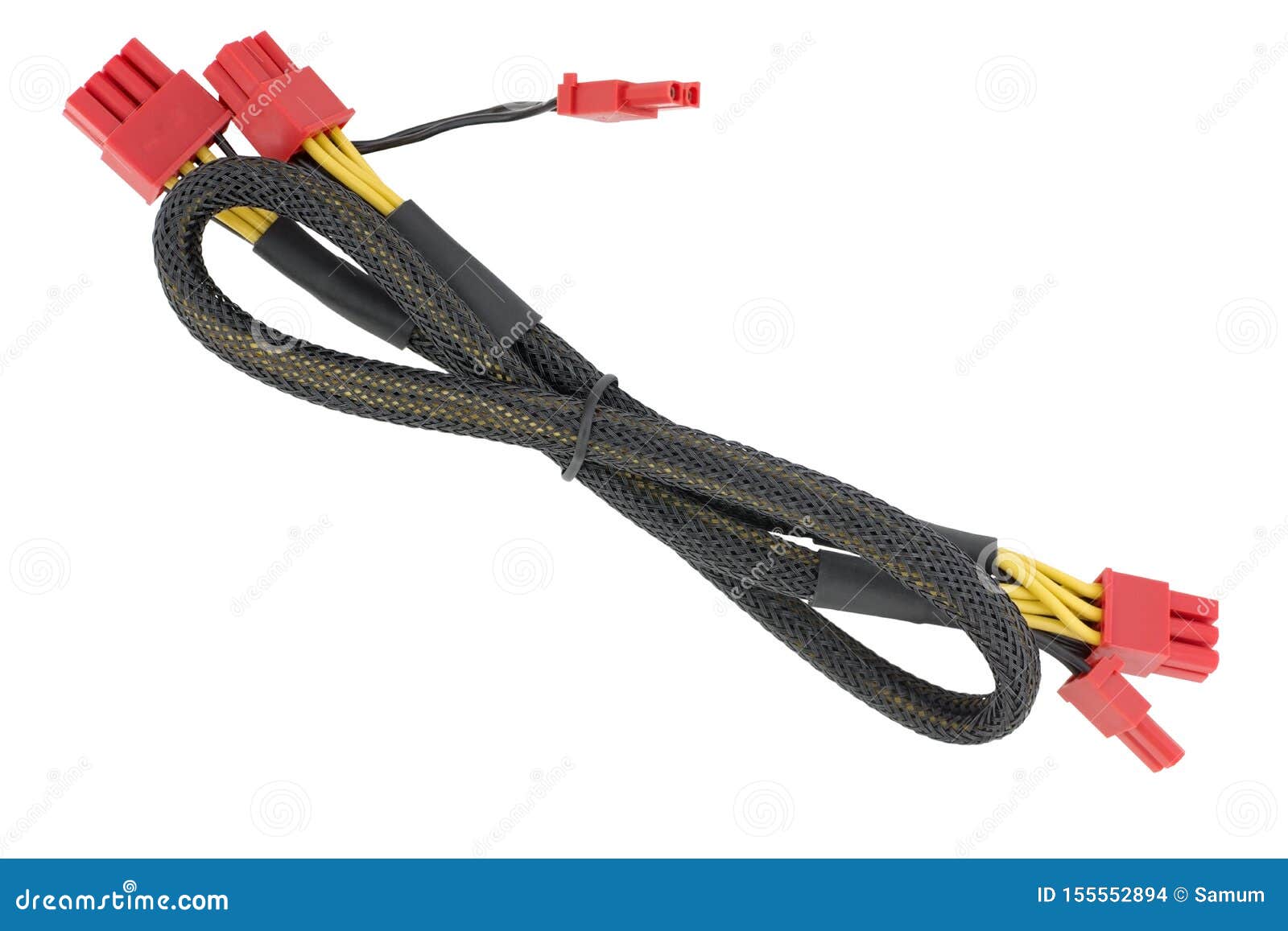 Computer`s Power Supplies Cables Isolated on White Stock Photo - Image ...