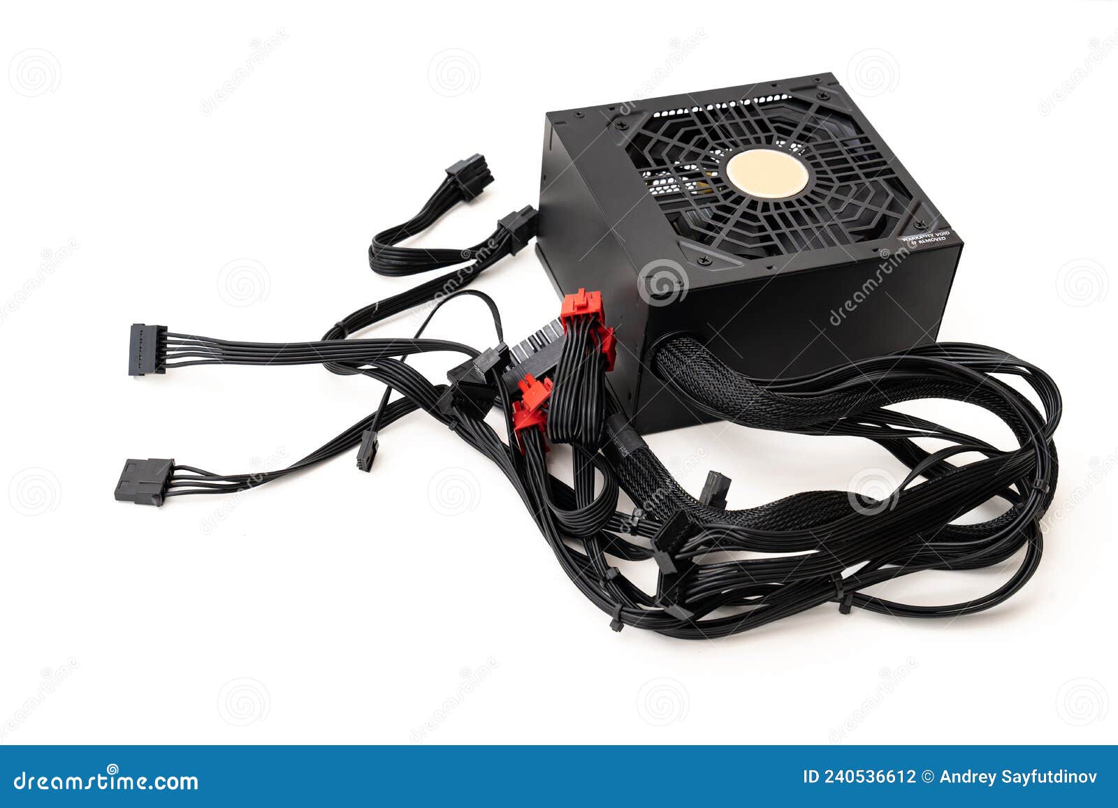 PSU. the Computer S Power Supply is on a White Background. Stock Photo ...