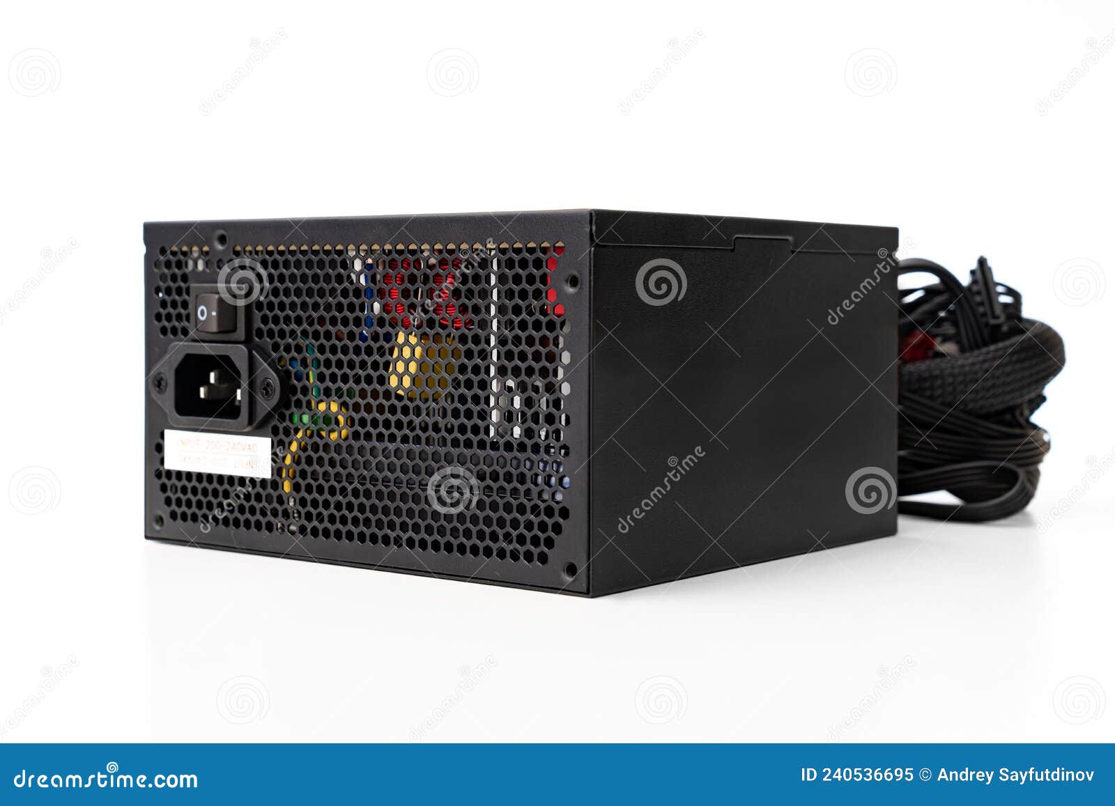 PSU. the Computer S Power Supply is on a White Background. Stock Image ...