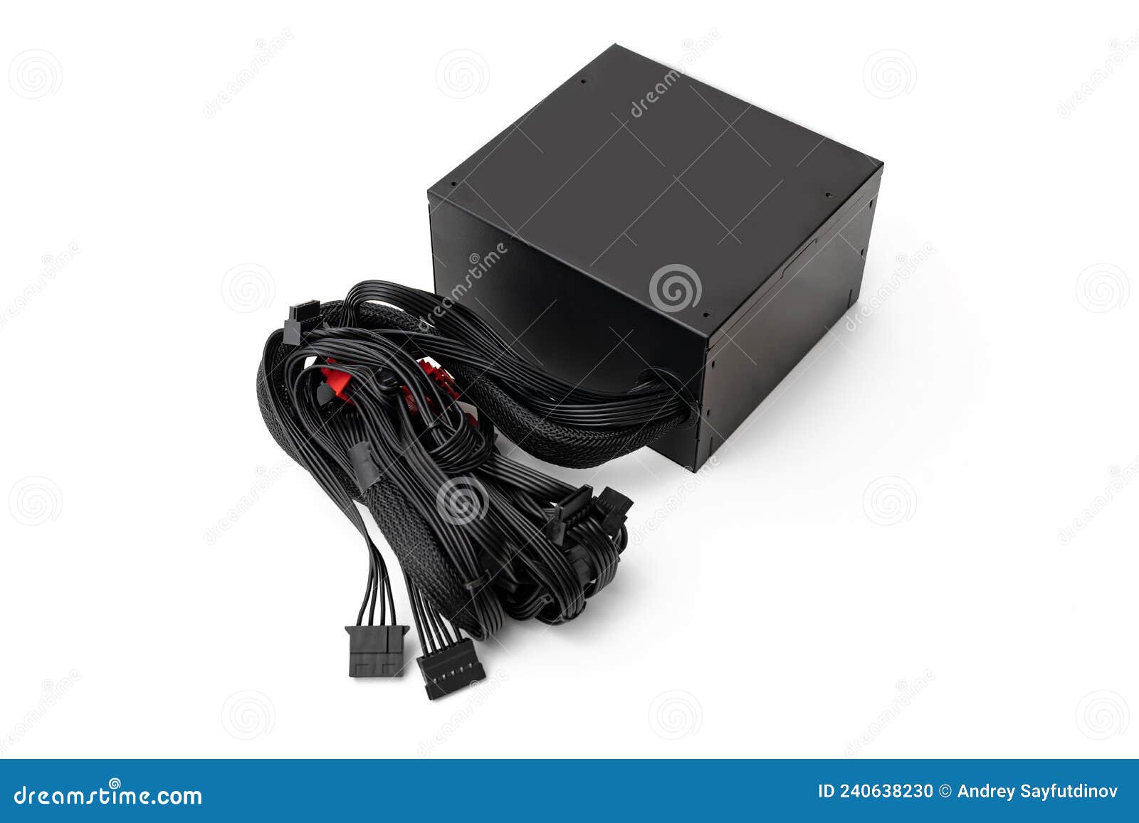 PSU. the Computer S Power Supply is on a White Background. Stock Photo ...