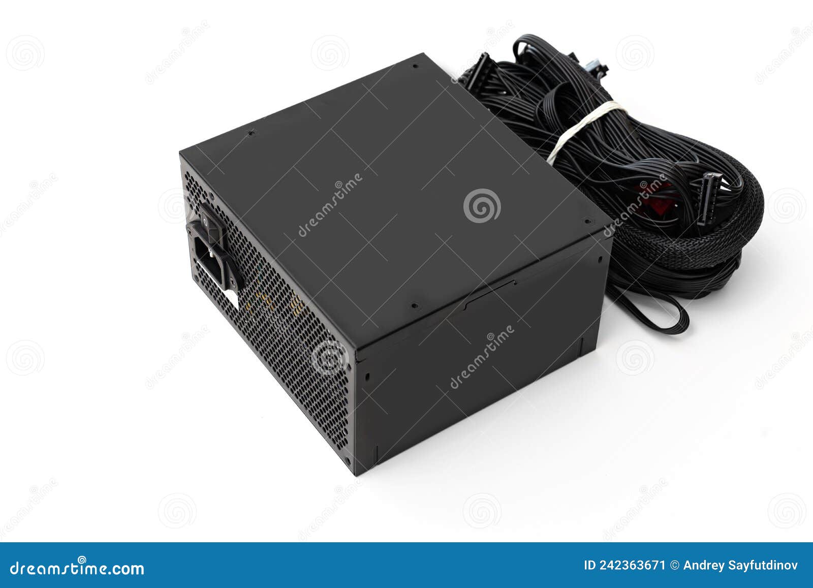 PSU. the Computer S Power Supply is on a White Background. Stock Image ...