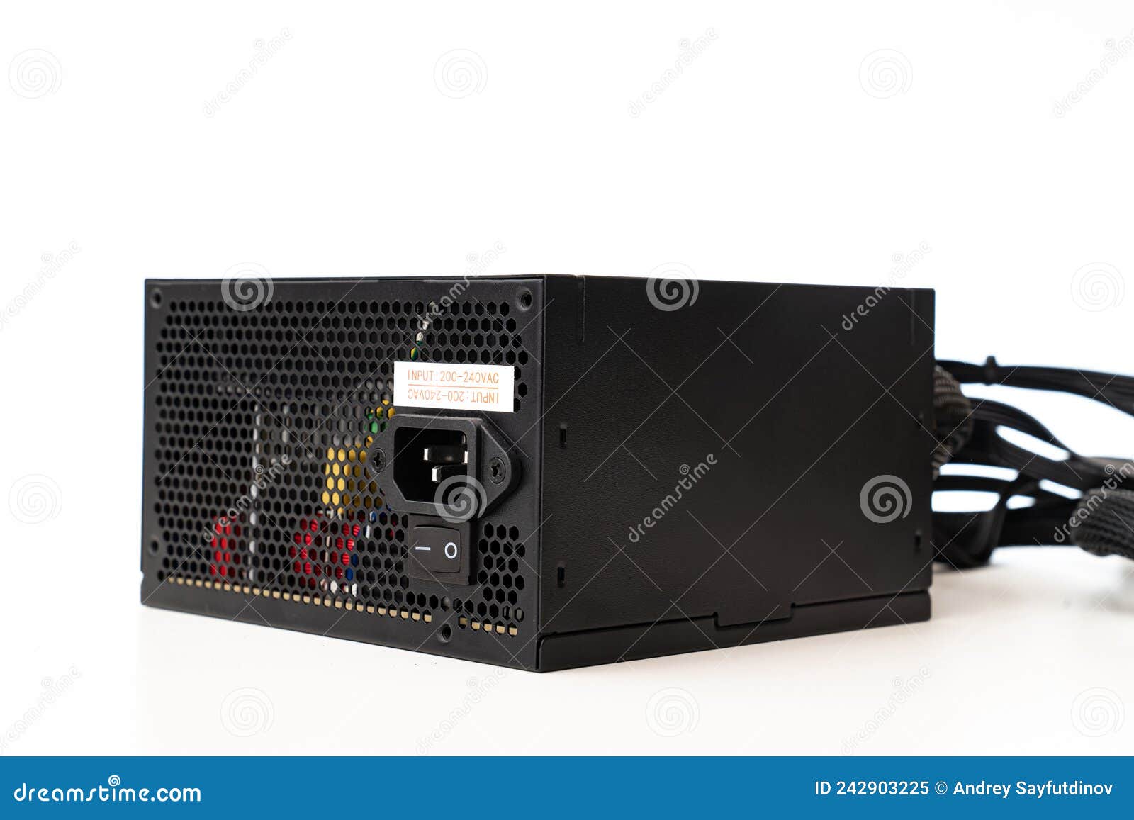 PSU. the Computer S Power Supply is on a White Background. Stock Image ...