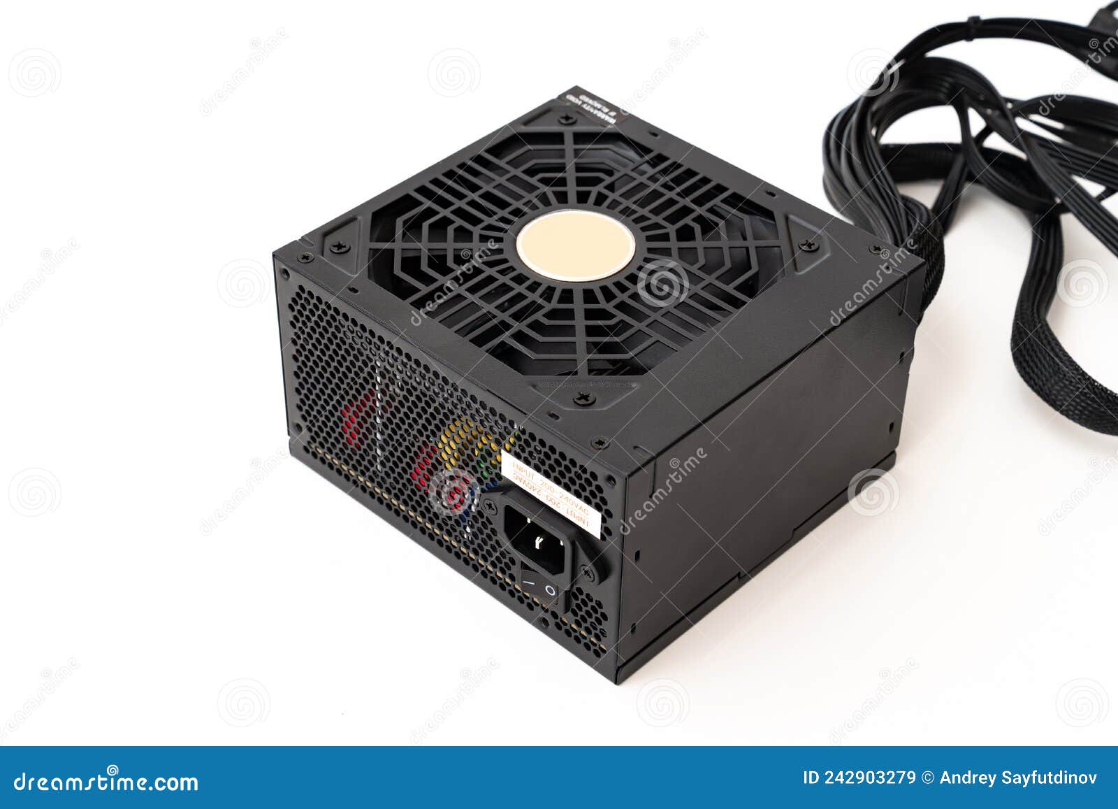 PSU. the Computer S Power Supply is on a White Background. Stock Image ...