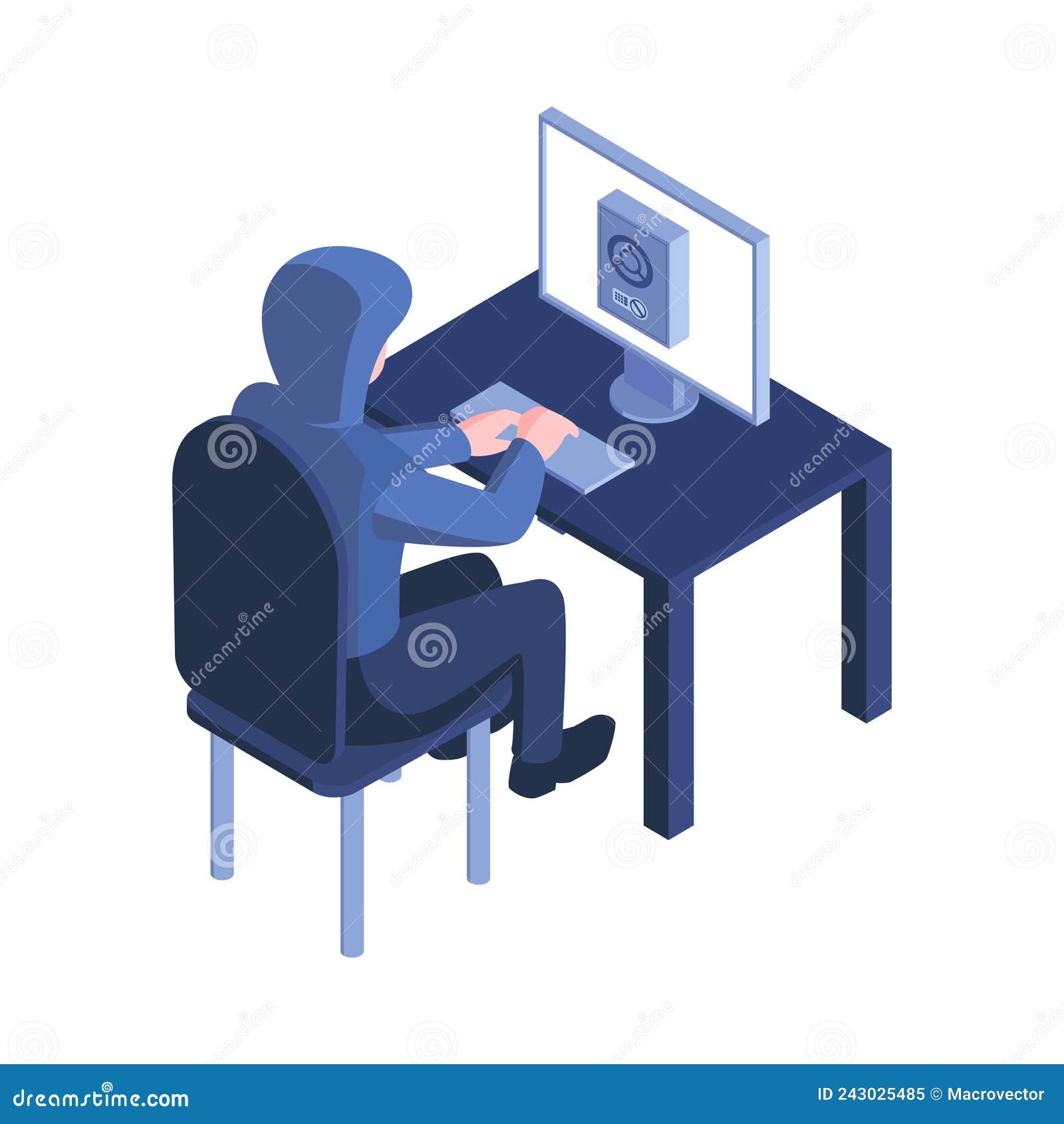Computer Safe Box Composition Stock Vector - Illustration of hacker ...