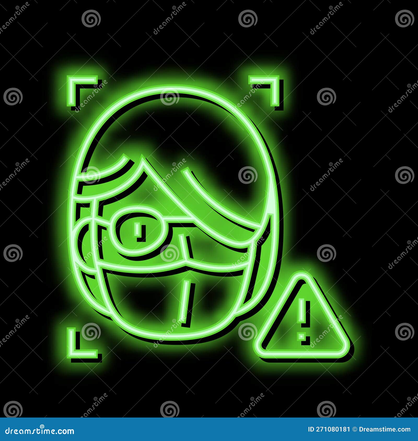 Computer Safe Person Info for Use Face Id Neon Glow Icon Illustration ...