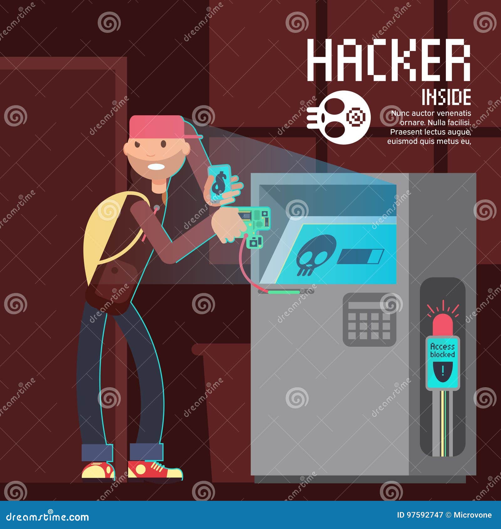Cartoon Hacker Hiding His Face Under Hood | CartoonDealer.com #156631417