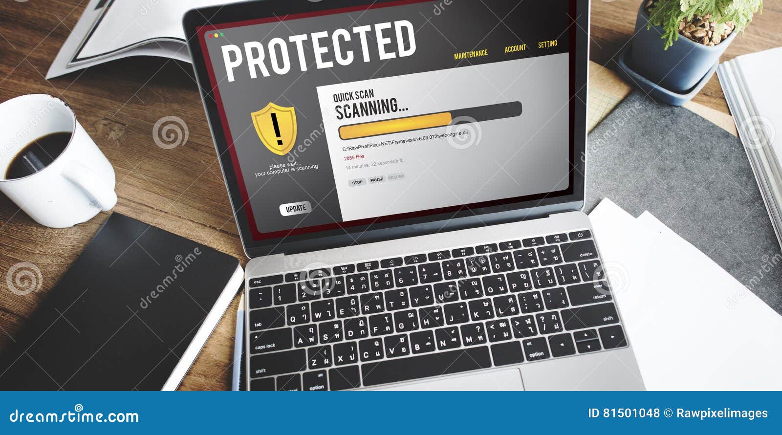 Computer Safety Protection Scanning Concept Stock Photo - Image of ...