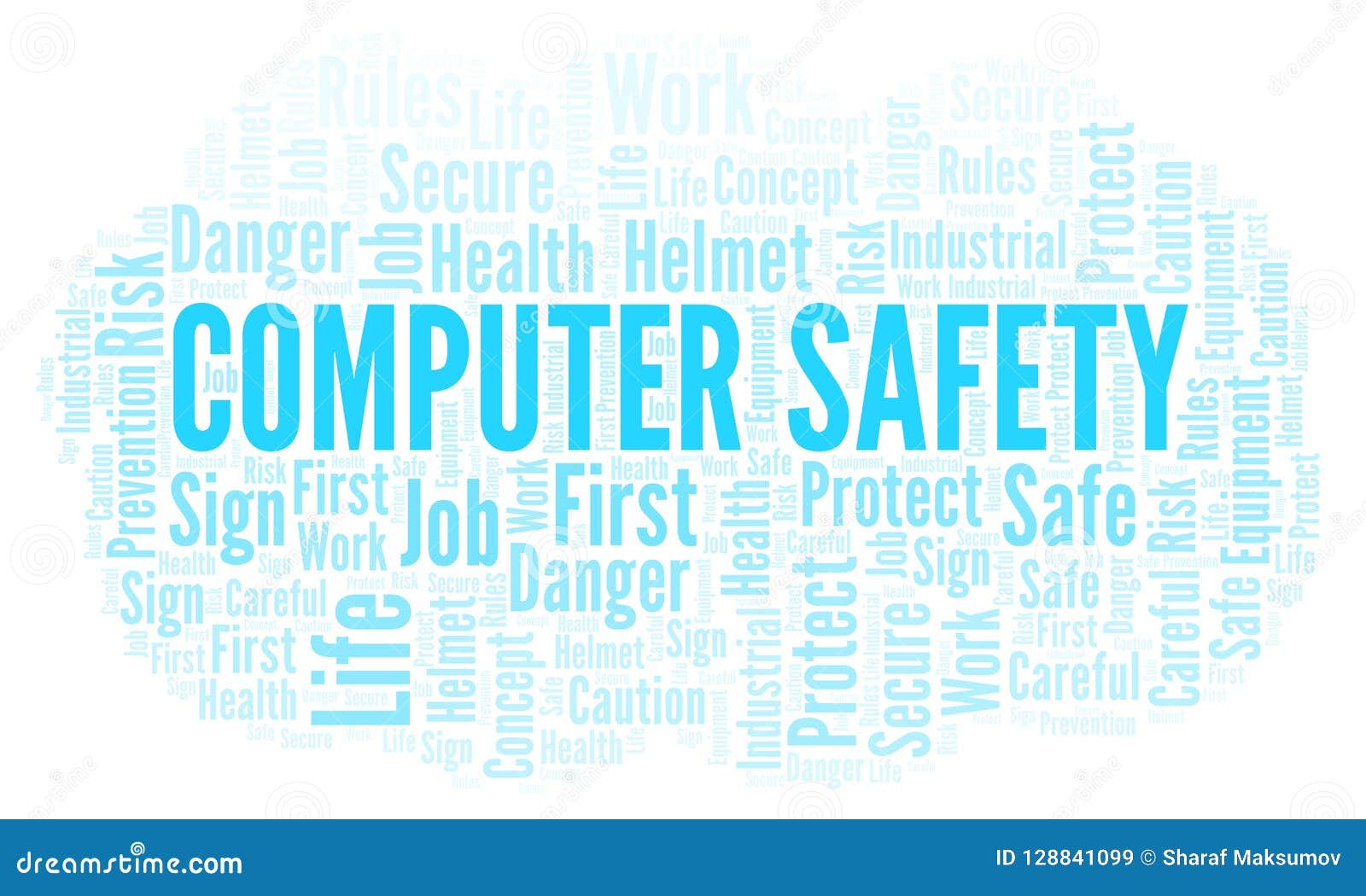 Computer Safety Word Cloud. Stock Illustration - Illustration of rules ...