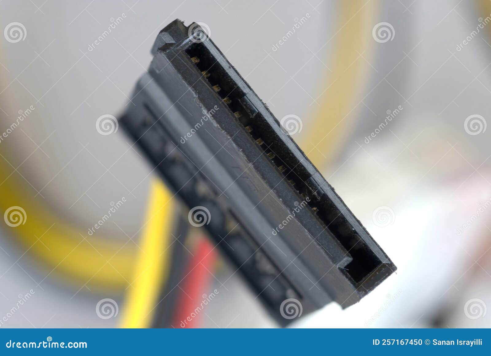 A Computer SATA Power Connector and Wires Stock Photo - Image of sata ...