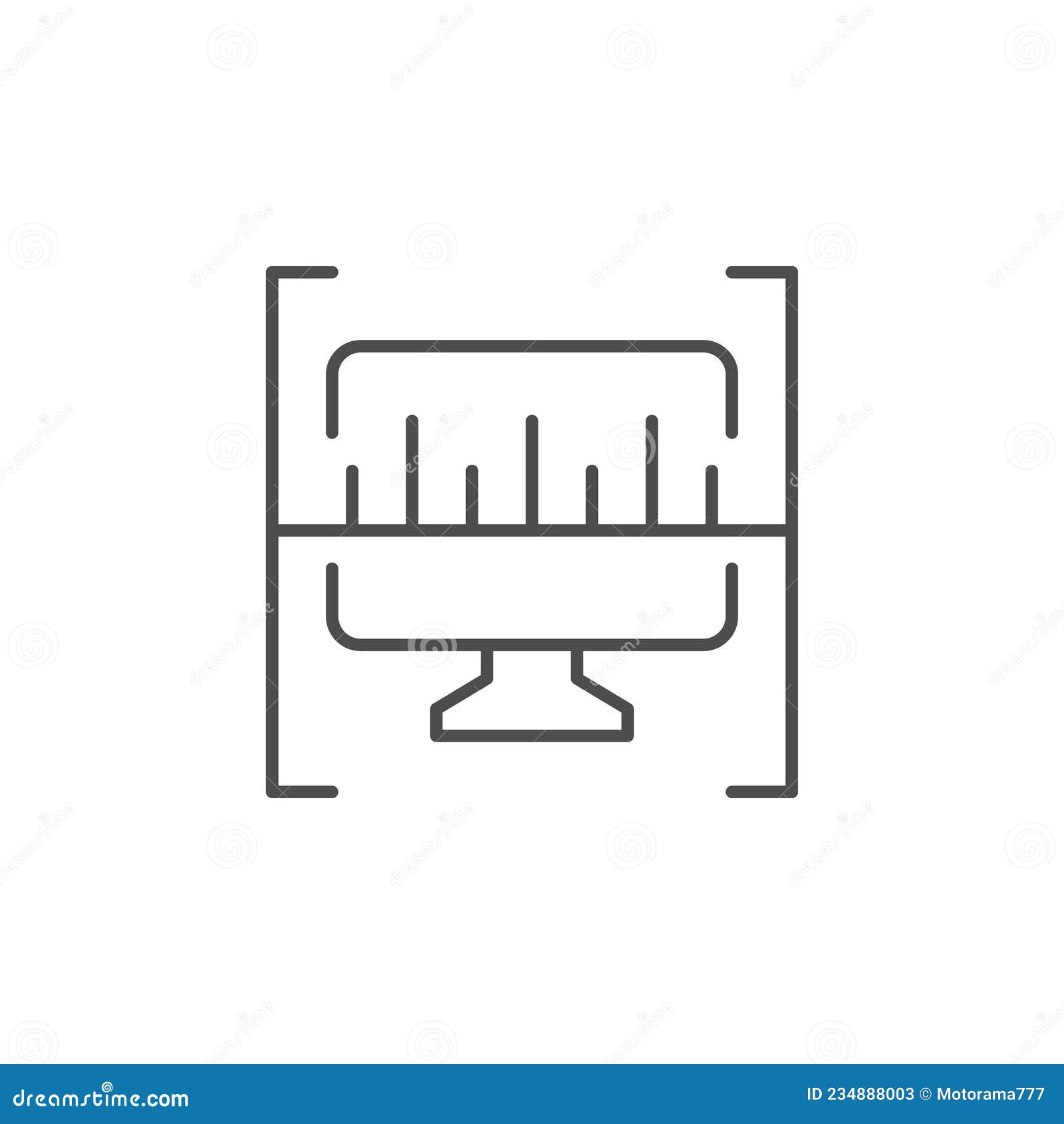 Computer Scanning Line Outline Icon Stock Vector - Illustration of ...