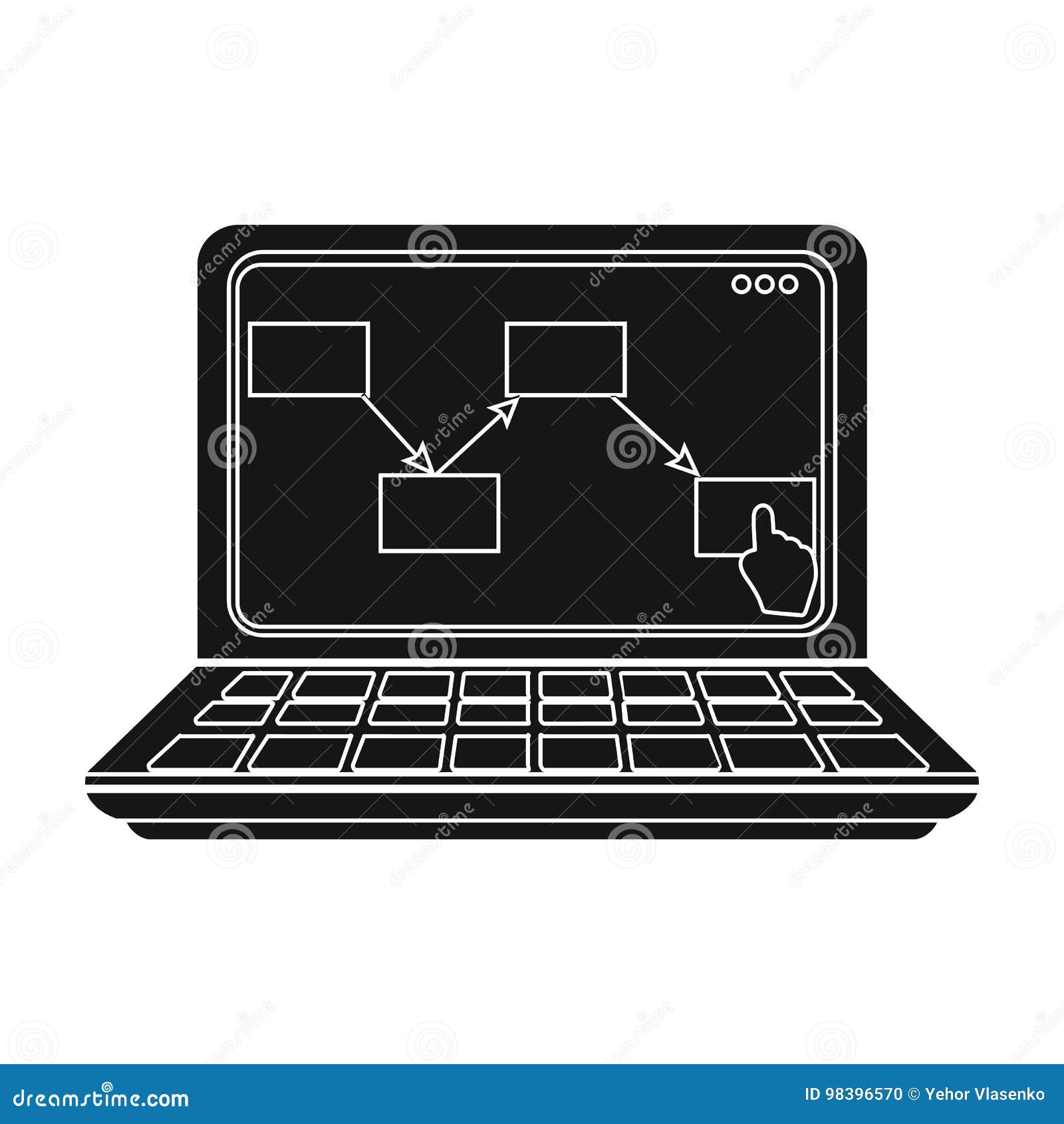 Computer with the Scheme of Moving the Goods. Logistics and Delivery ...