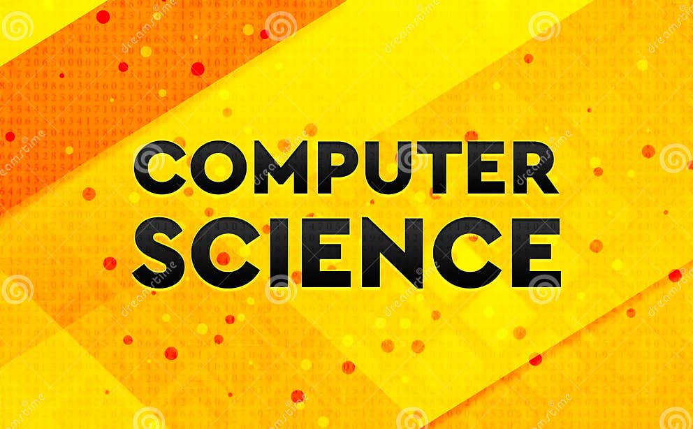 Computer Science Abstract Digital Banner Yellow Background Stock ...