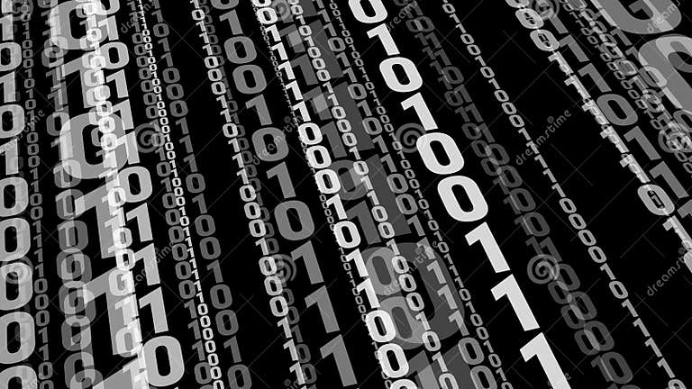Computer Science Binary on Black Exploring Abstract Concept of Binary Code on Black Background ...