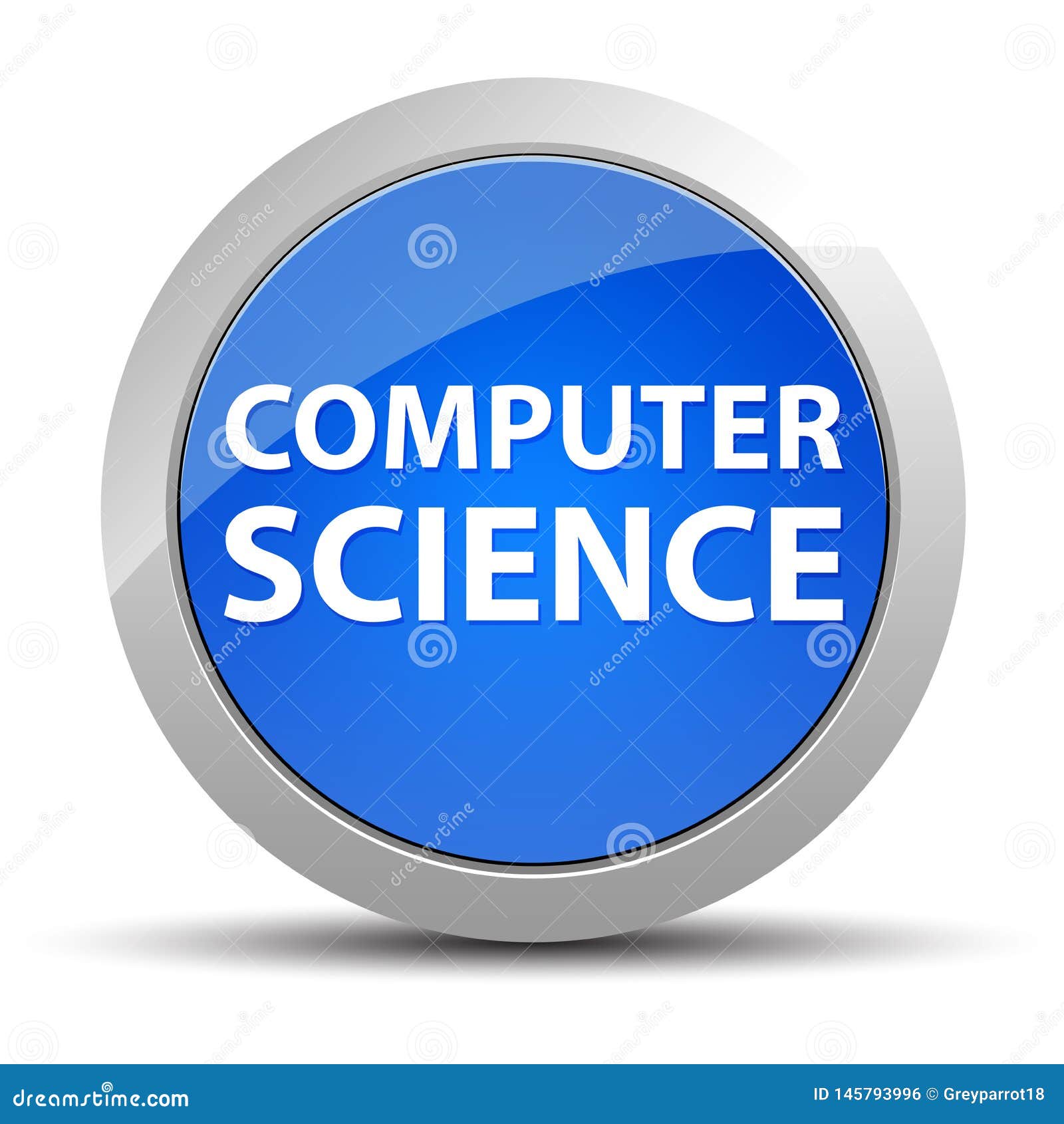 Computer Science Blue Round Button Stock Illustration - Illustration of ...