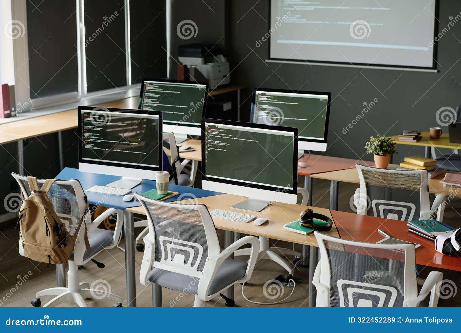 Computer Science Classroom Design Stock Image - Image of equipment ...