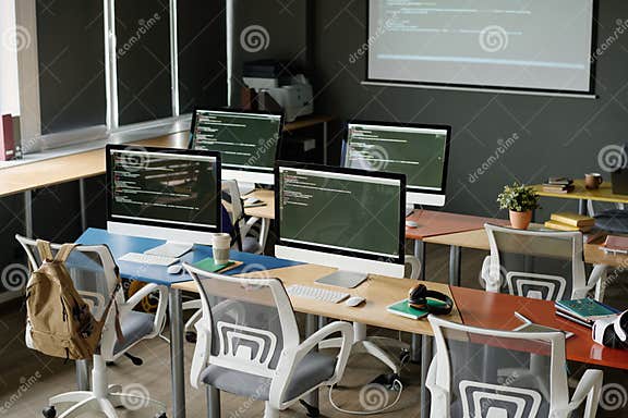 Computer Science Classroom Design Stock Image - Image of equipment ...