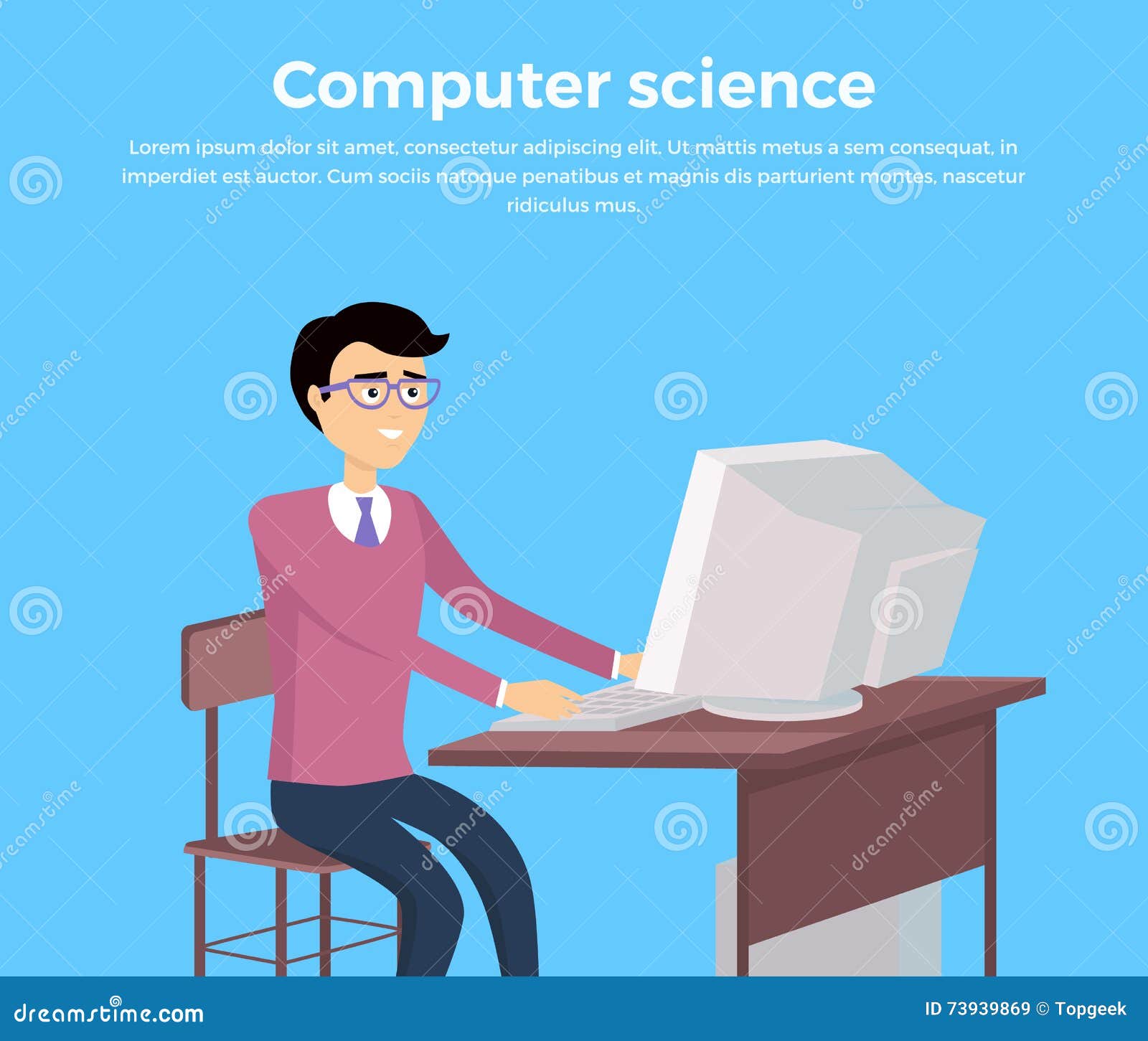 Computer Science Concept Banner Stock Vector - Illustration of ...