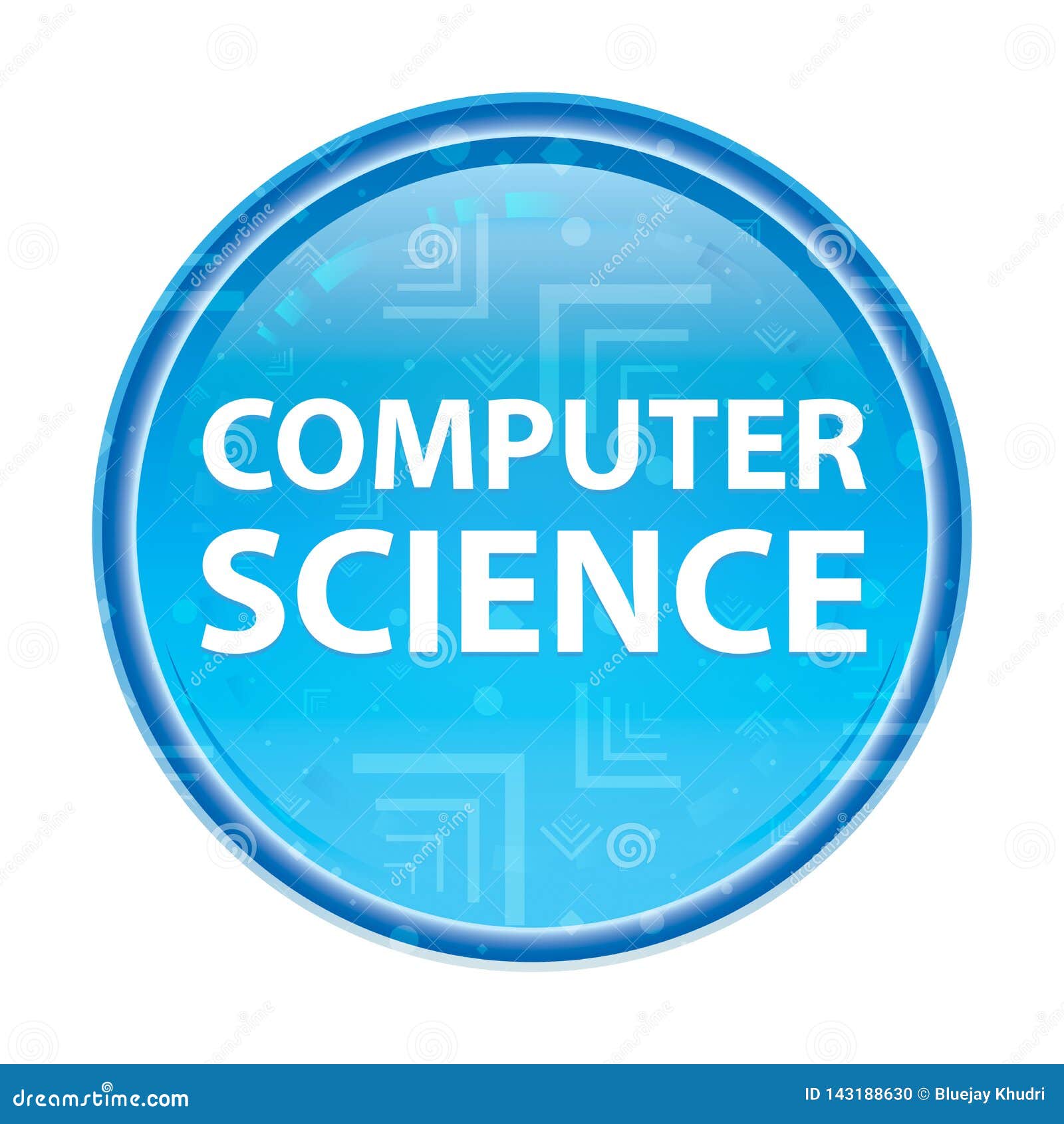 Computer Science Floral Blue Round Button Stock Illustration ...