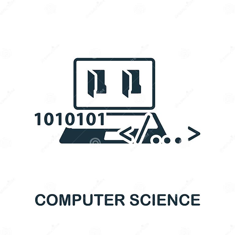 Computer Science Icon. Monochrome Simple Line Data Science Icon for ...