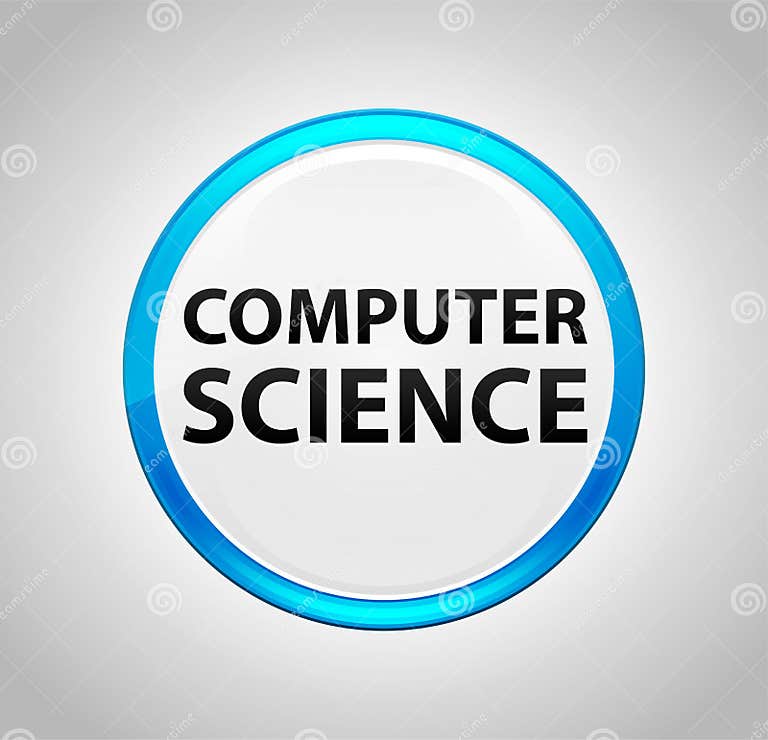 Computer Science Round Blue Push Button Stock Illustration ...