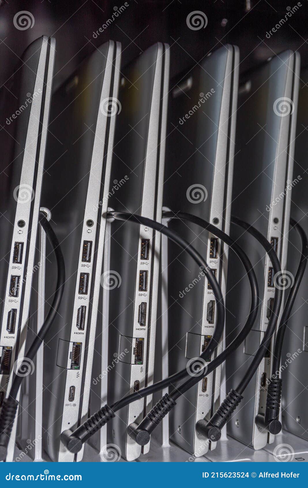 Computer Science - Laptops in Charging Station Stock Photo - Image of ...