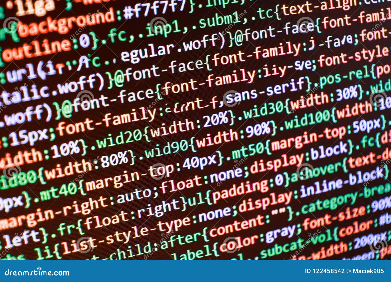 Website HTML Code on the Laptop Display Stock Photo - Image of digital ...