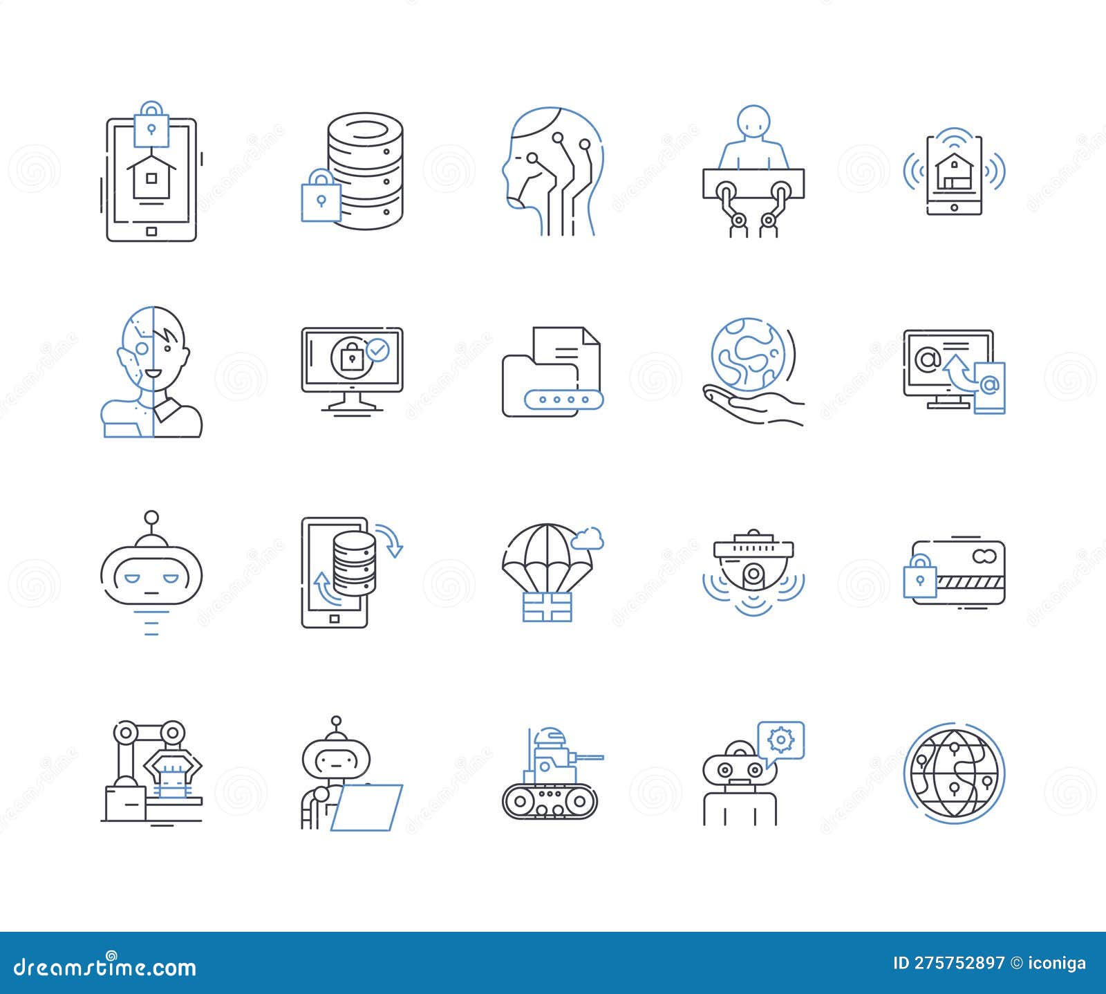 Computer Science Line Icons Collection Algorithm Binary Compiler Cpu Debugging Encryption