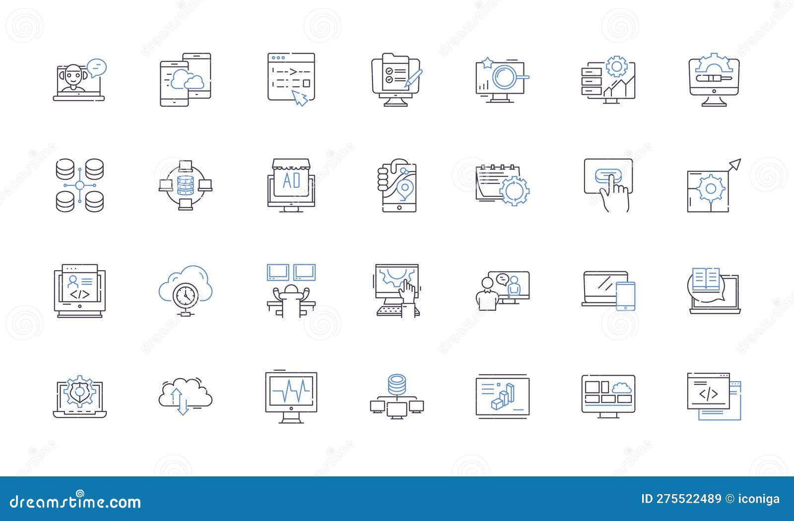 Computer Science Line Icons Collection. Algorithm, Database, Binary ... Computer Science Line Icons Collection. Algorithm, Database, Binary ...
