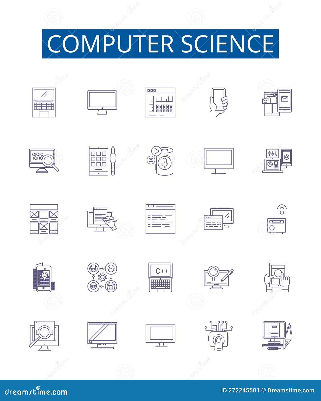 Computer Science Line Icons Signs Set. Design Collection of Technology ... Computer Science Line Icons Signs Set. Design Collection of Technology ...
